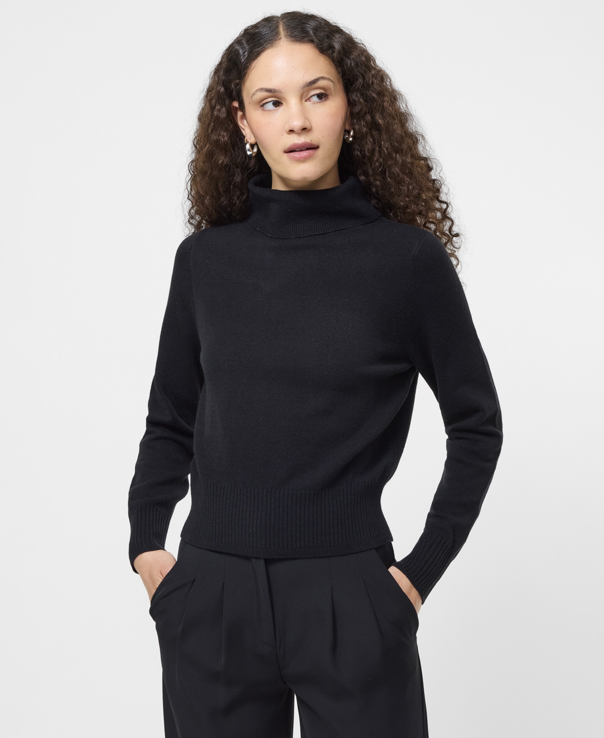 Click here for French Connection Long Sleeve Sweater Top - Black prices