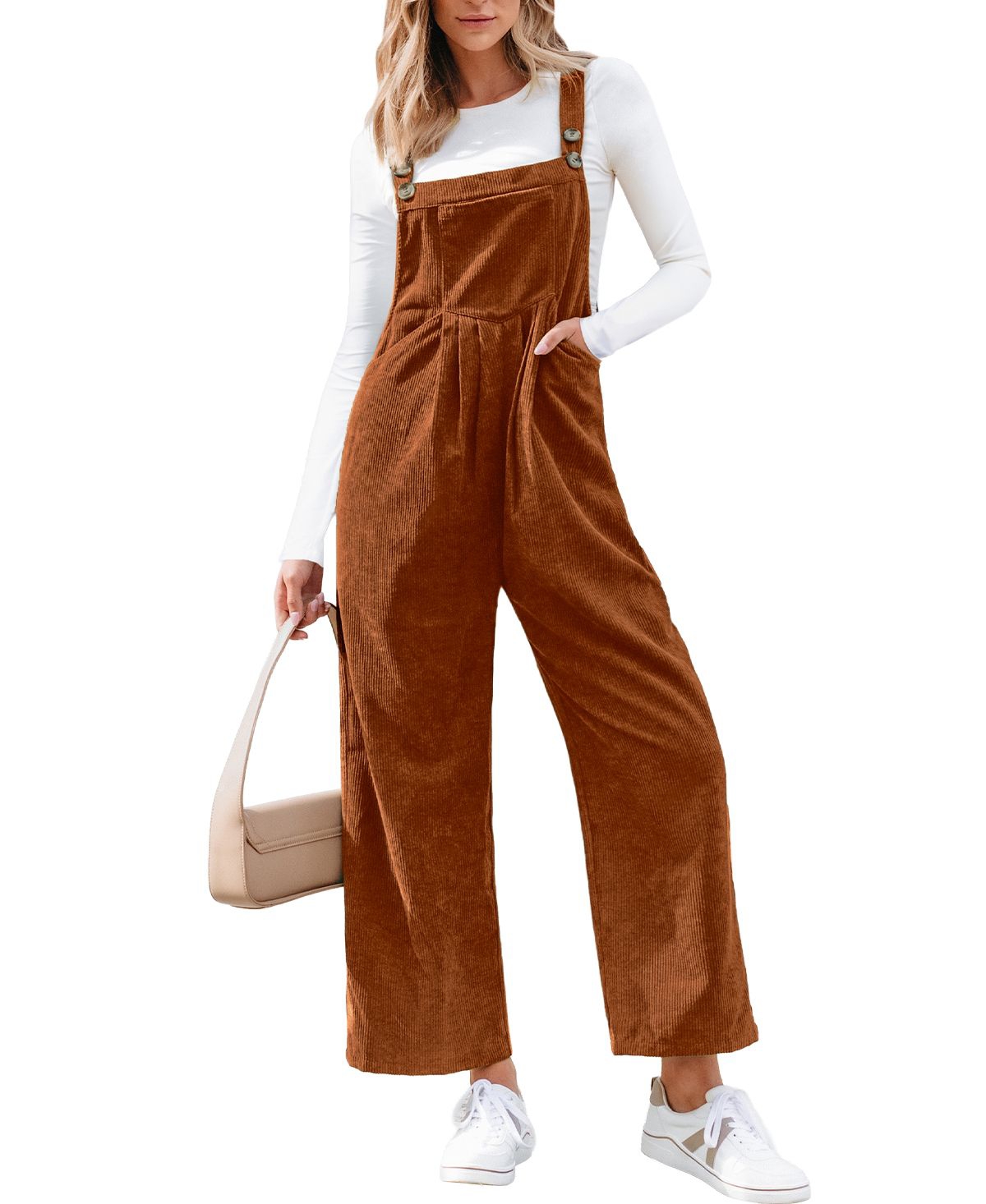Click here for Cupshe Womens Jumpsuit Corduroy Wide-Leg Overalls... prices