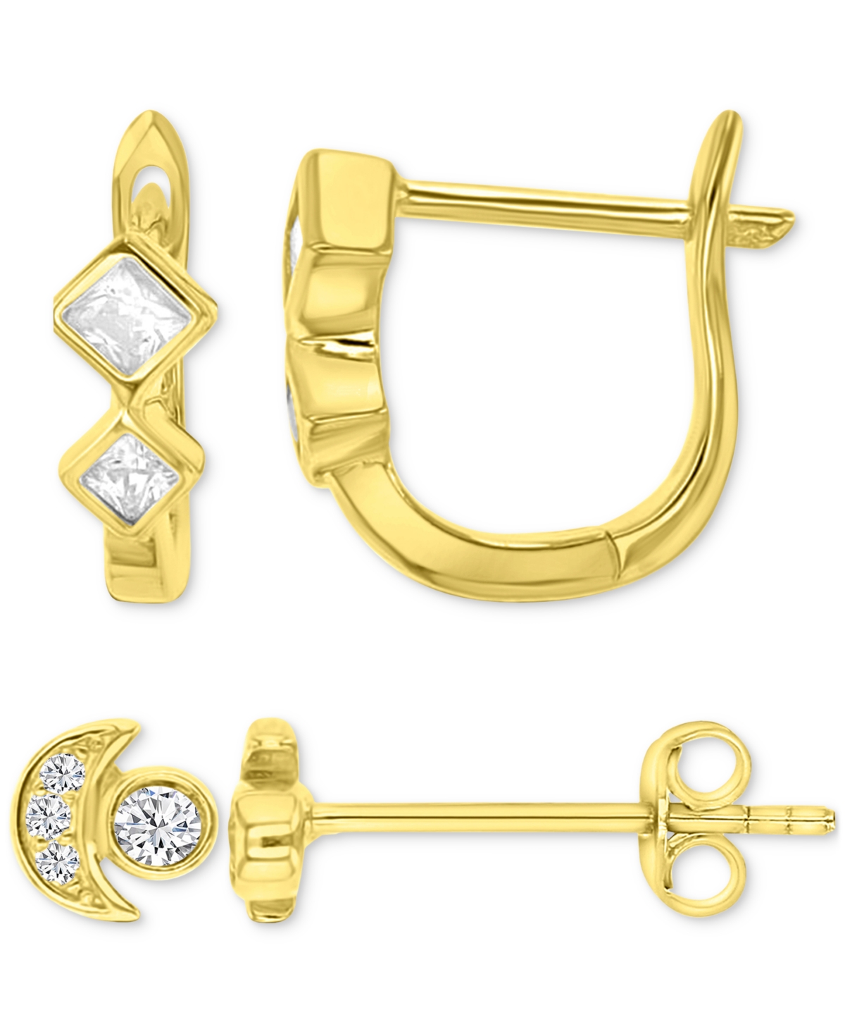 Click here for Macys Cubic Zirconia Earrings Set in 14K Yellow Go... prices