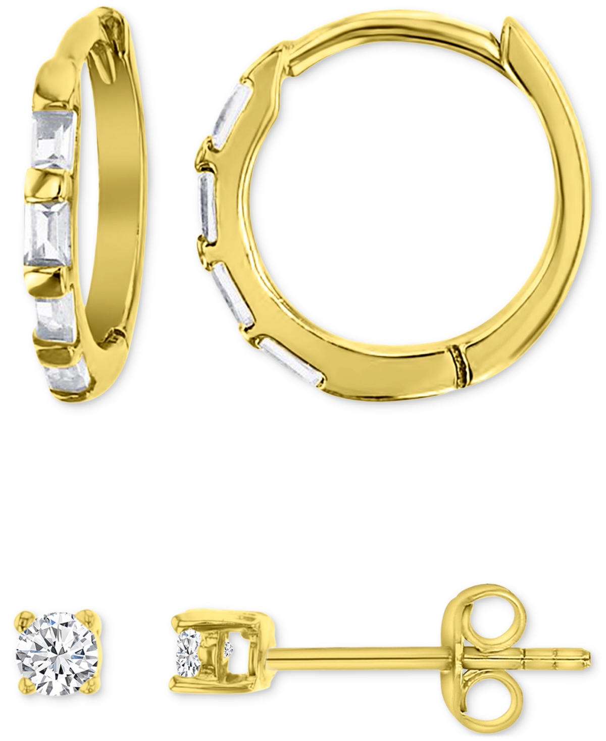 Click here for Macys Cubic Zirconia Earring Set in 14k Yellow Gol... prices