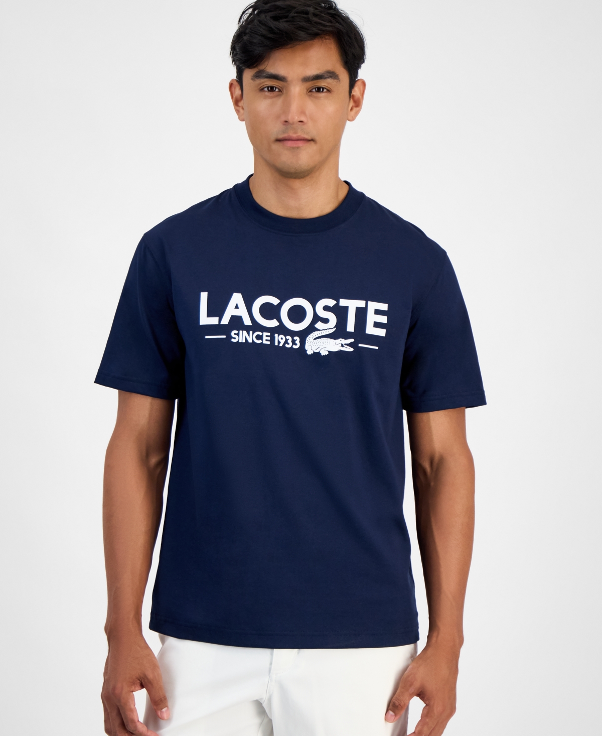 Click here for Lacoste Mens Classic-Fit Logo Graphic T-Shirt - Na... prices