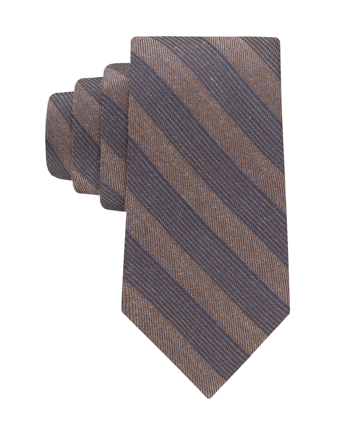 Tommy Hilfiger Mens Striped Tie - Brown