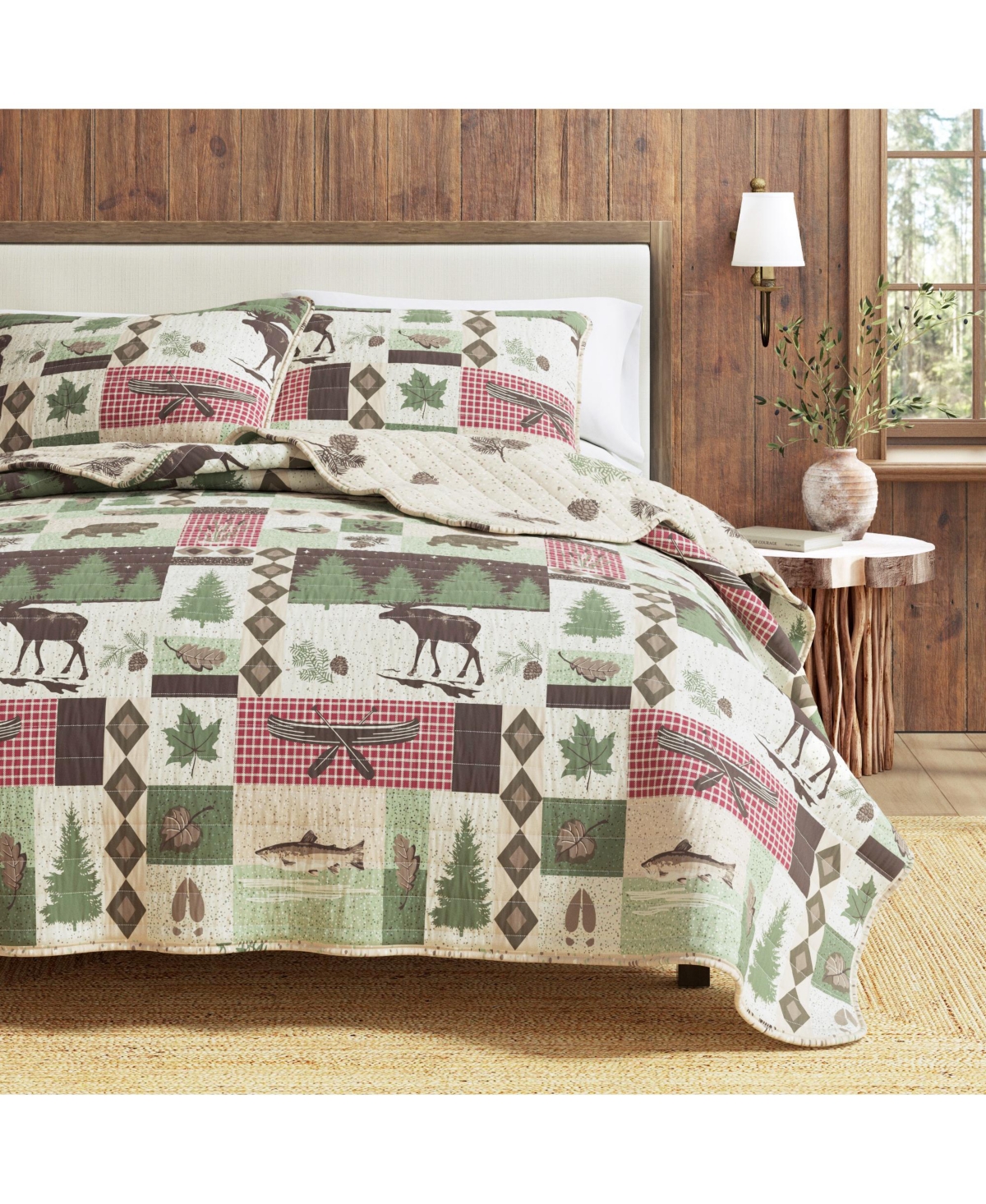 Click here for Linery & Co. Wildlife Patchwork Microfiber Quilt S... prices