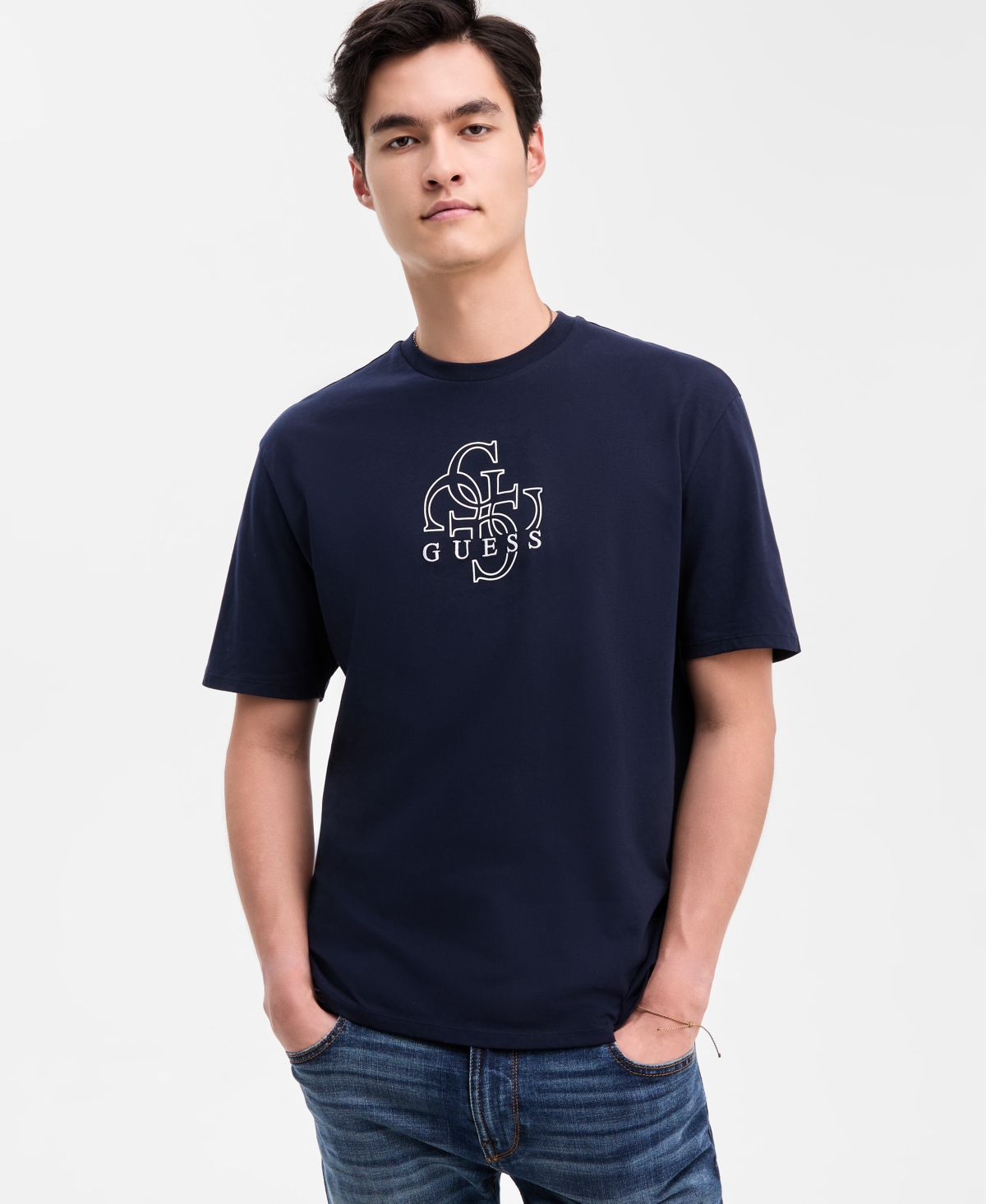 Click here for Guess Mens Quattro G Relaxed Fit Short Sleeve Crew... prices