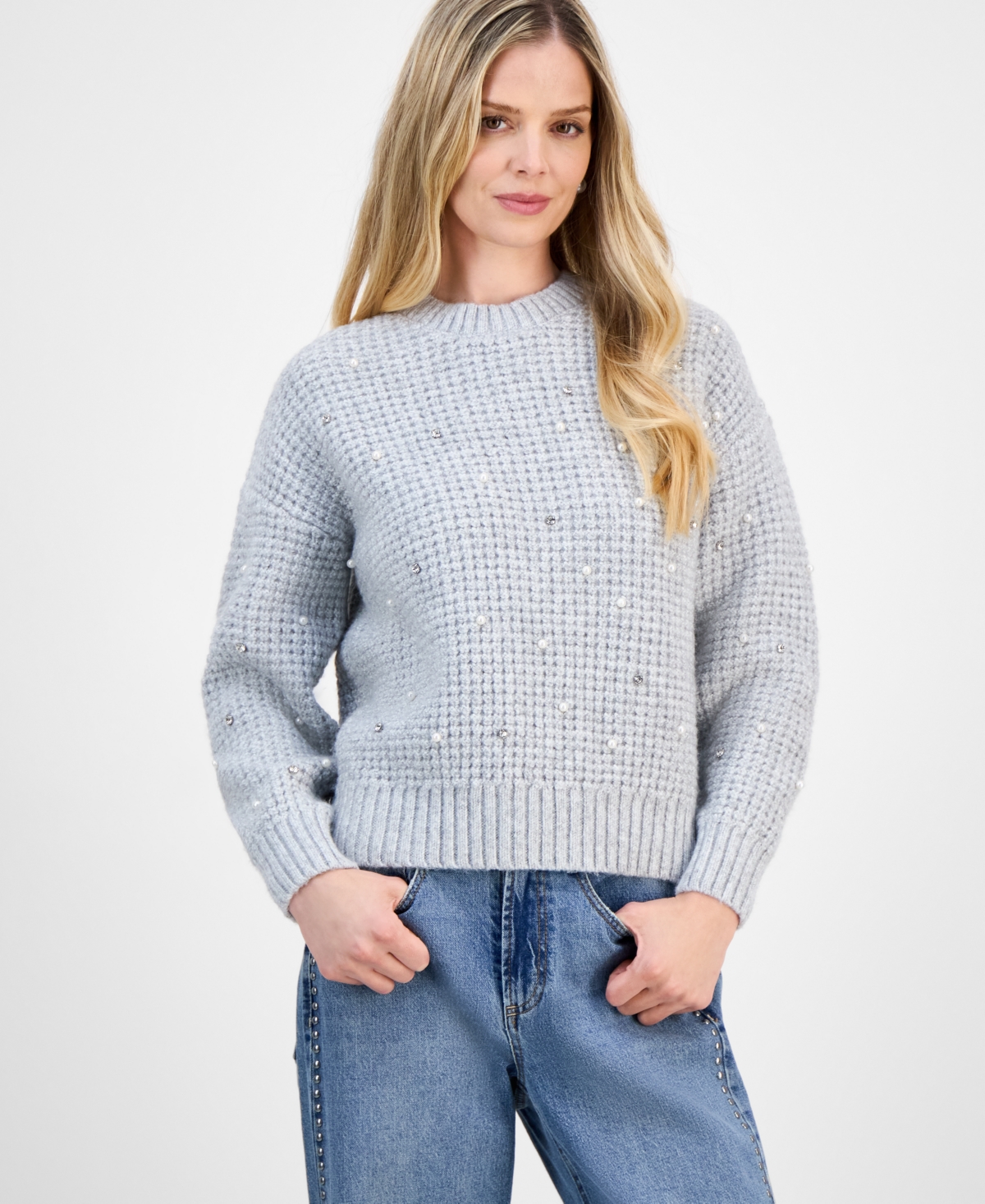 Click here for And Now This Petite Crewneck Embellished Sweater... prices