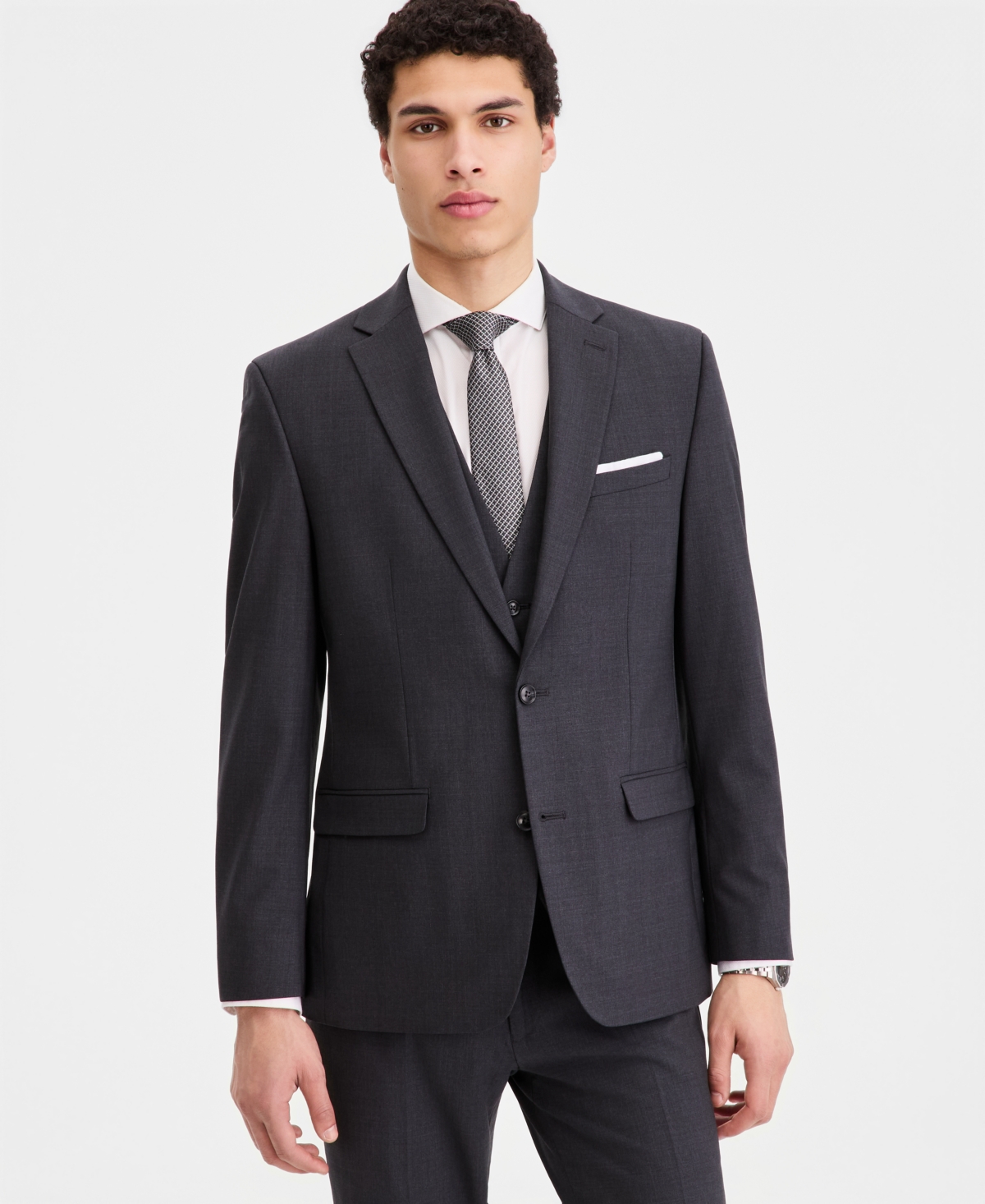 Bar Iii Mens Slim-Fit Wool Suit Jacket  Created for Macys - Charcoal