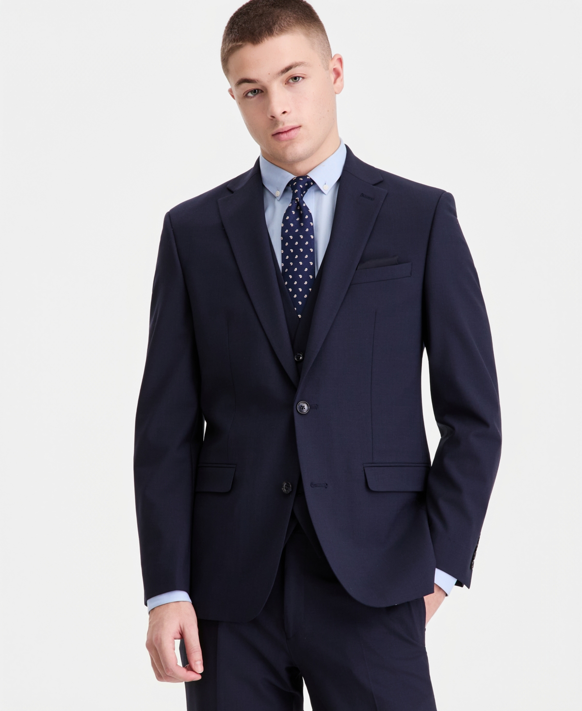 Bar Iii Mens Slim-Fit Wool Suit Jacket  Created for Macys - Navy
