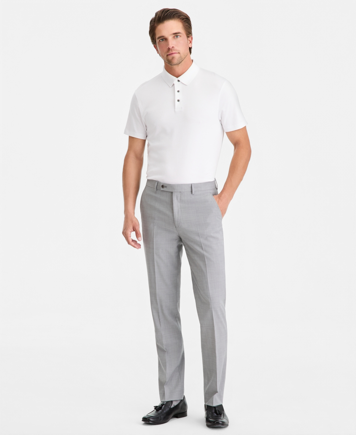 Click here for Calvin Klein Mens Slim-Fit Wool-Blend Stretch Suit... prices