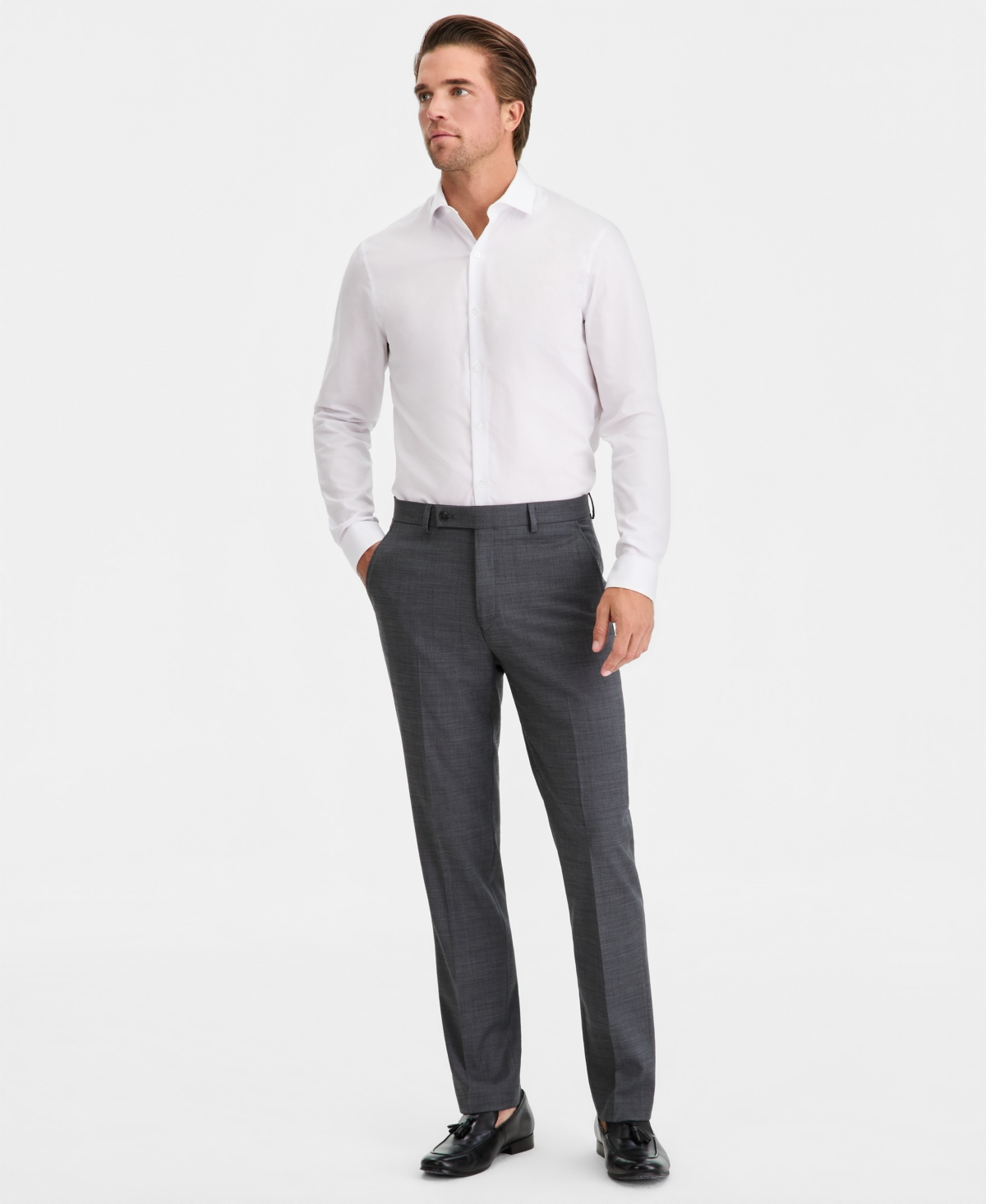 Click here for Calvin Klein Mens Slim-Fit Wool-Blend Stretch Suit... prices