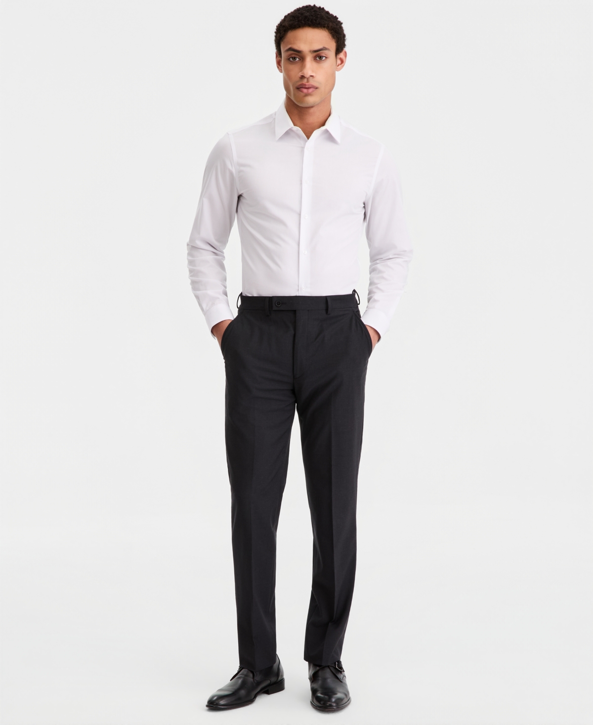 Click here for Calvin Klein Mens Slim-Fit Wool-Blend Stretch Suit... prices