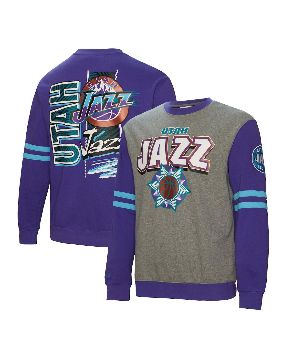 Click here for Mitchell & Ness Mens Heather Gray Utah Jazz All Ov... prices