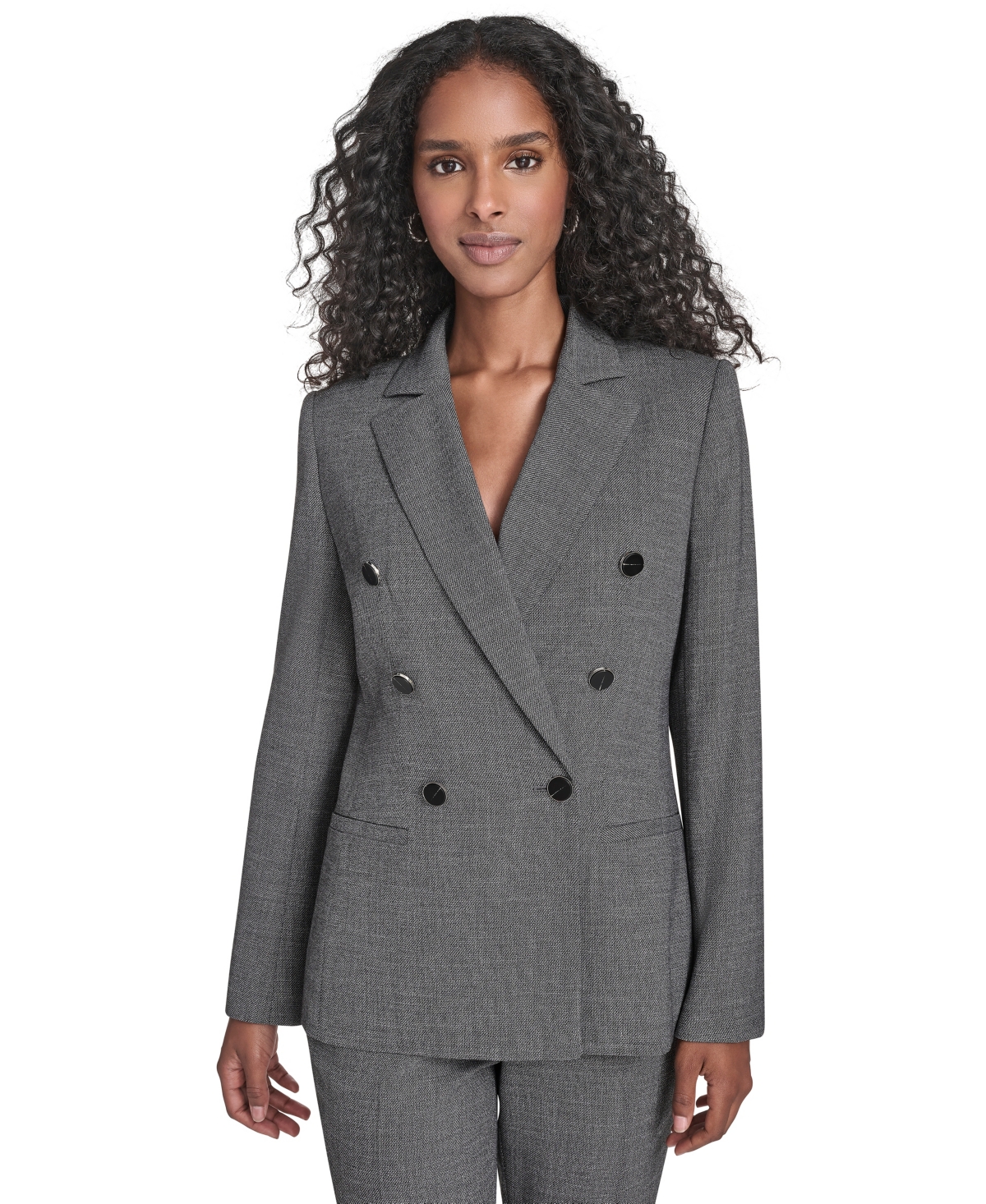 Click here for Calvin Klein Womens Double Breasted Jacket - Black... prices