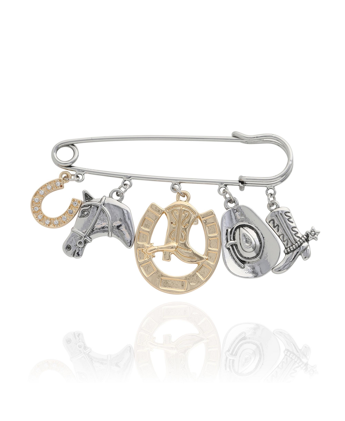 Click here for Jessica Simpson Mixed Metal Rodeo Charm Safety Pin... prices