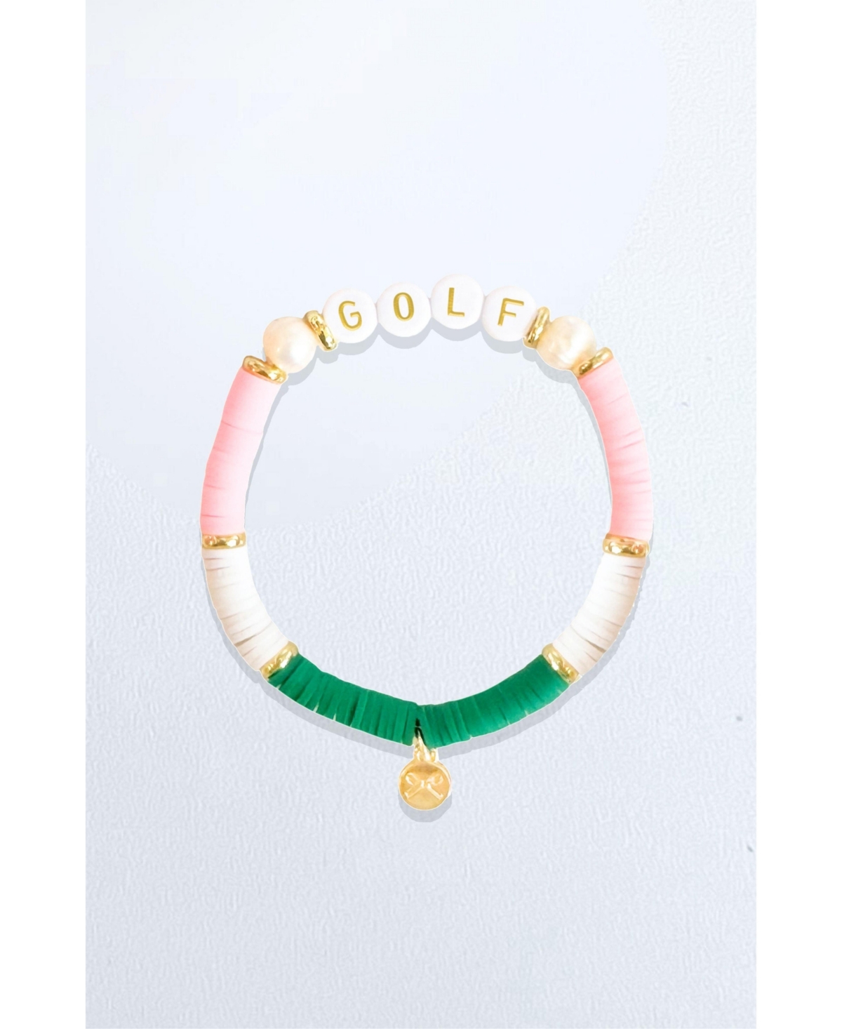 Click here for Bits & Bows Girls Golf Beaded Bracelet in Green prices