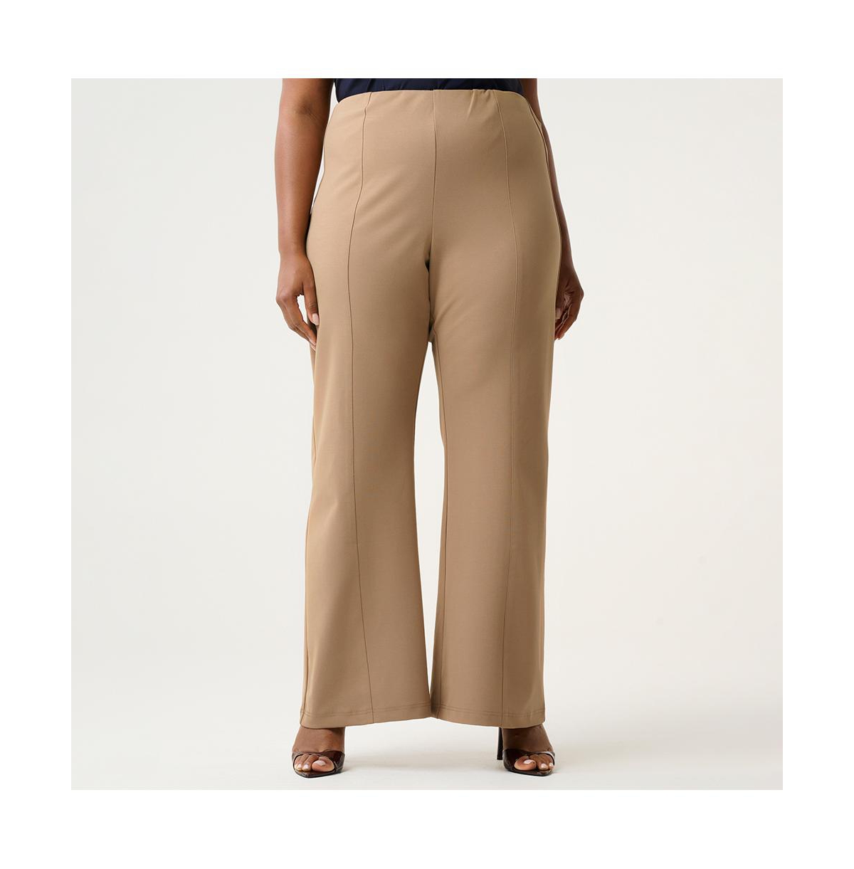 Click here for Estelle Plus Size Mahina Straight Leg Pant - Brown prices