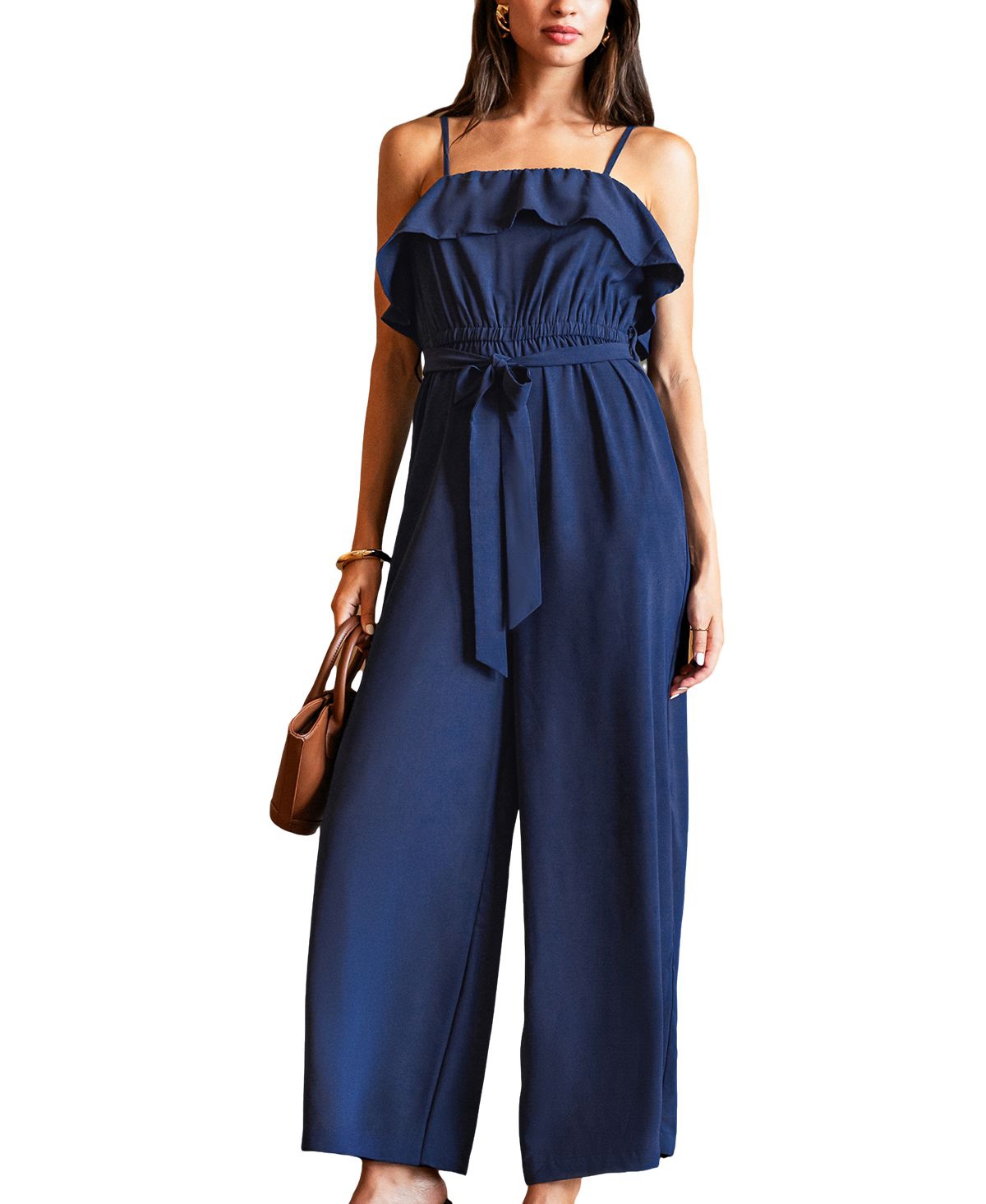 Click here for Cupshe Womens Sunday Glow Blue Jumpsuit - Dark blu... prices