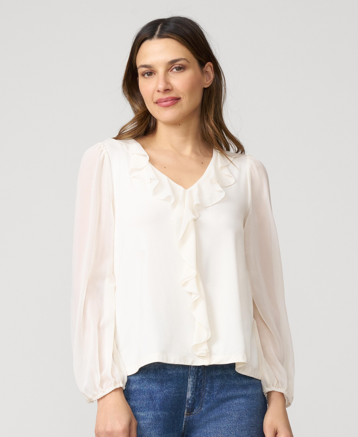 Click here for Cable & Gauge Womens Poet Chiffon Ruffle & V-Neck... prices