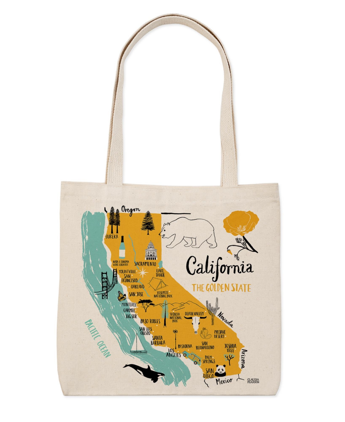 Click here for California State Everyday Tote - Teal  yellow  bla... prices