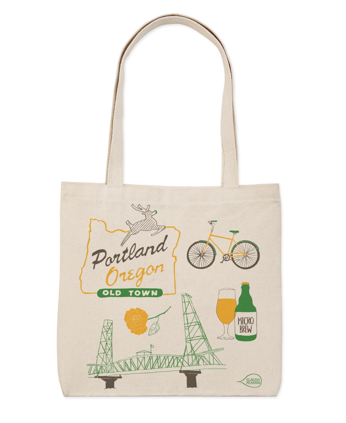 Click here for Portland Everyday Tote - Green  yellow  gray prices