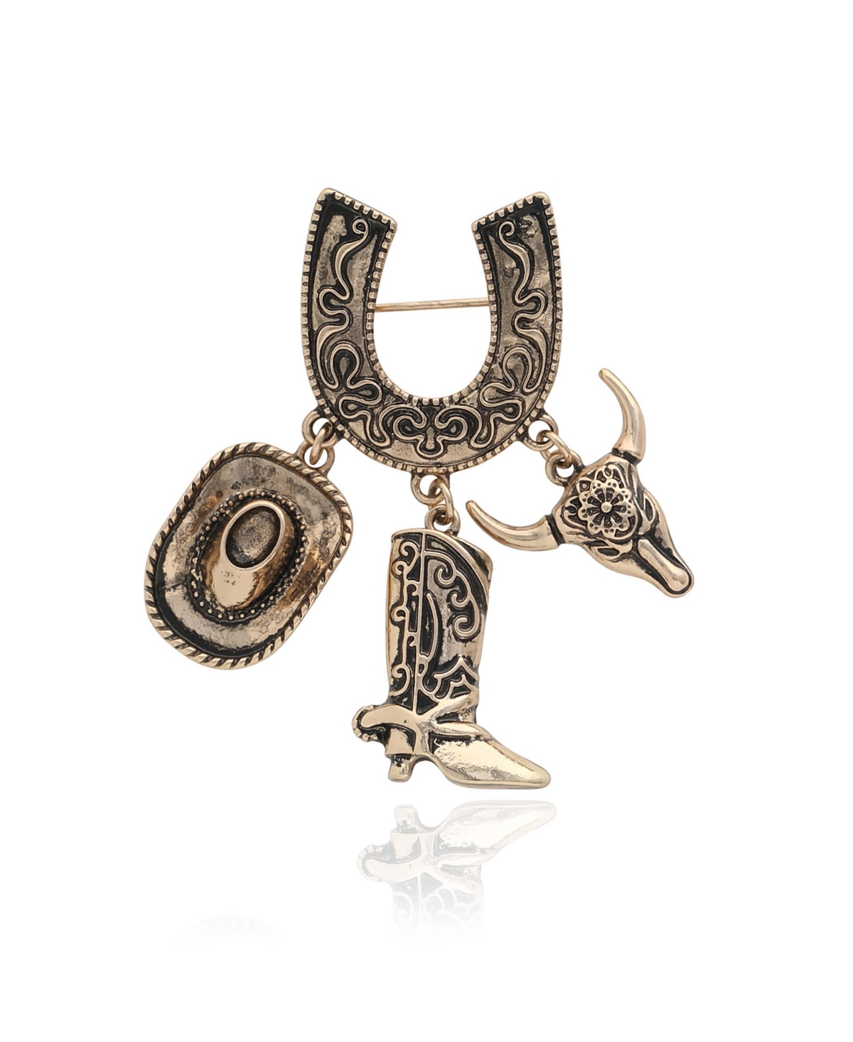 Click here for Jessica Simpson Gold-Tone Rodeo Brooch with Wester... prices