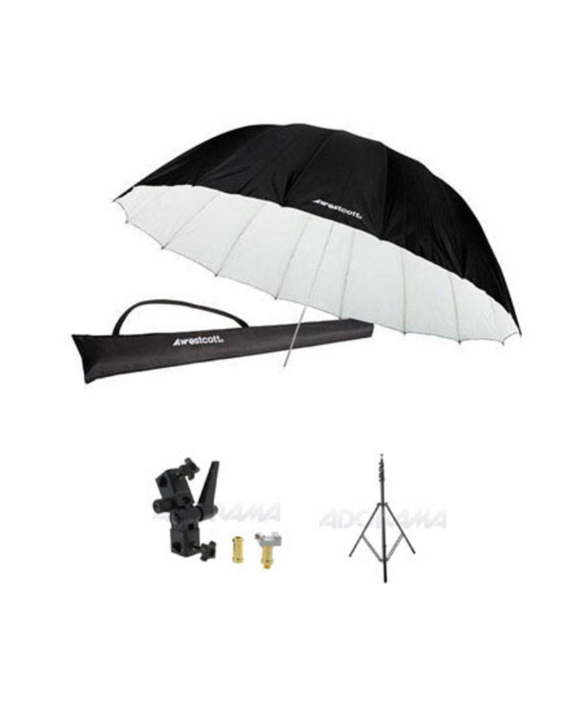 Click here for Westcott 7 Feet Parabolic Umbrella  White/Black Bu... prices