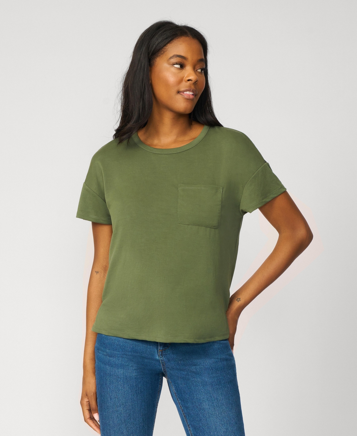 Click here for Cable & Gauge Womens Soft Modal Pocket Tee - Dry o... prices
