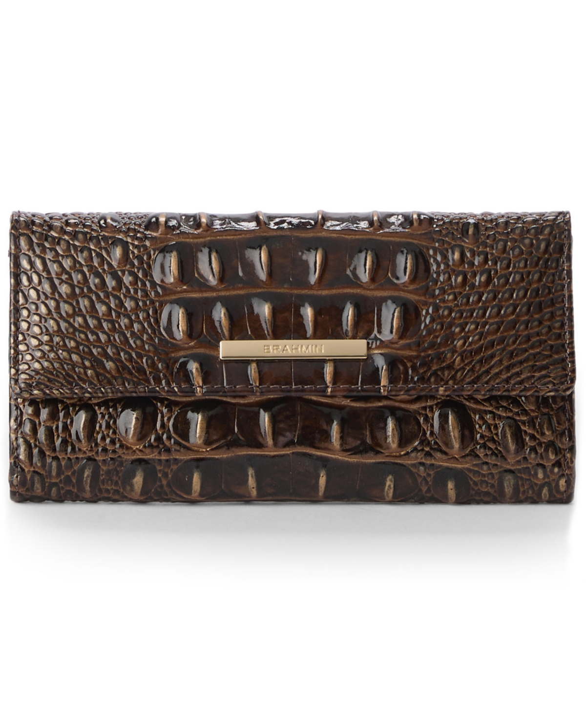 Click here for Brahmin Cordelia Embossed Leather Wallet - Chocola... prices