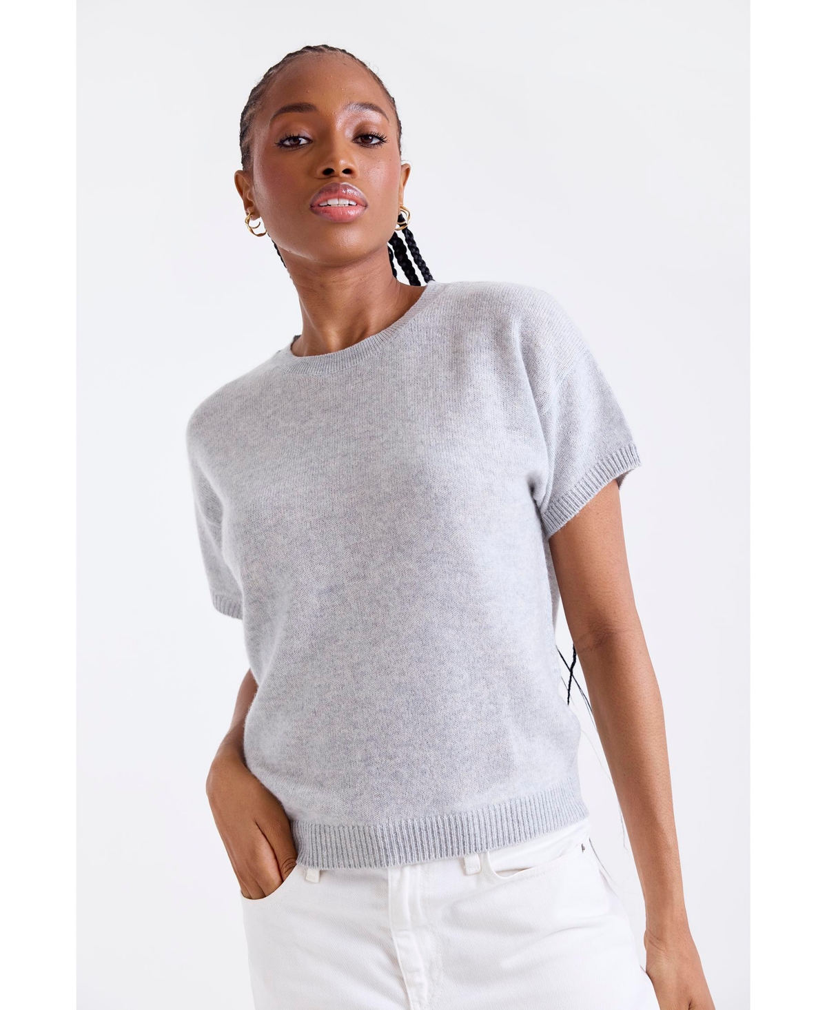 Click here for 1982 Womens Esme Short Sleeve Crew Neck Cashmere T... prices