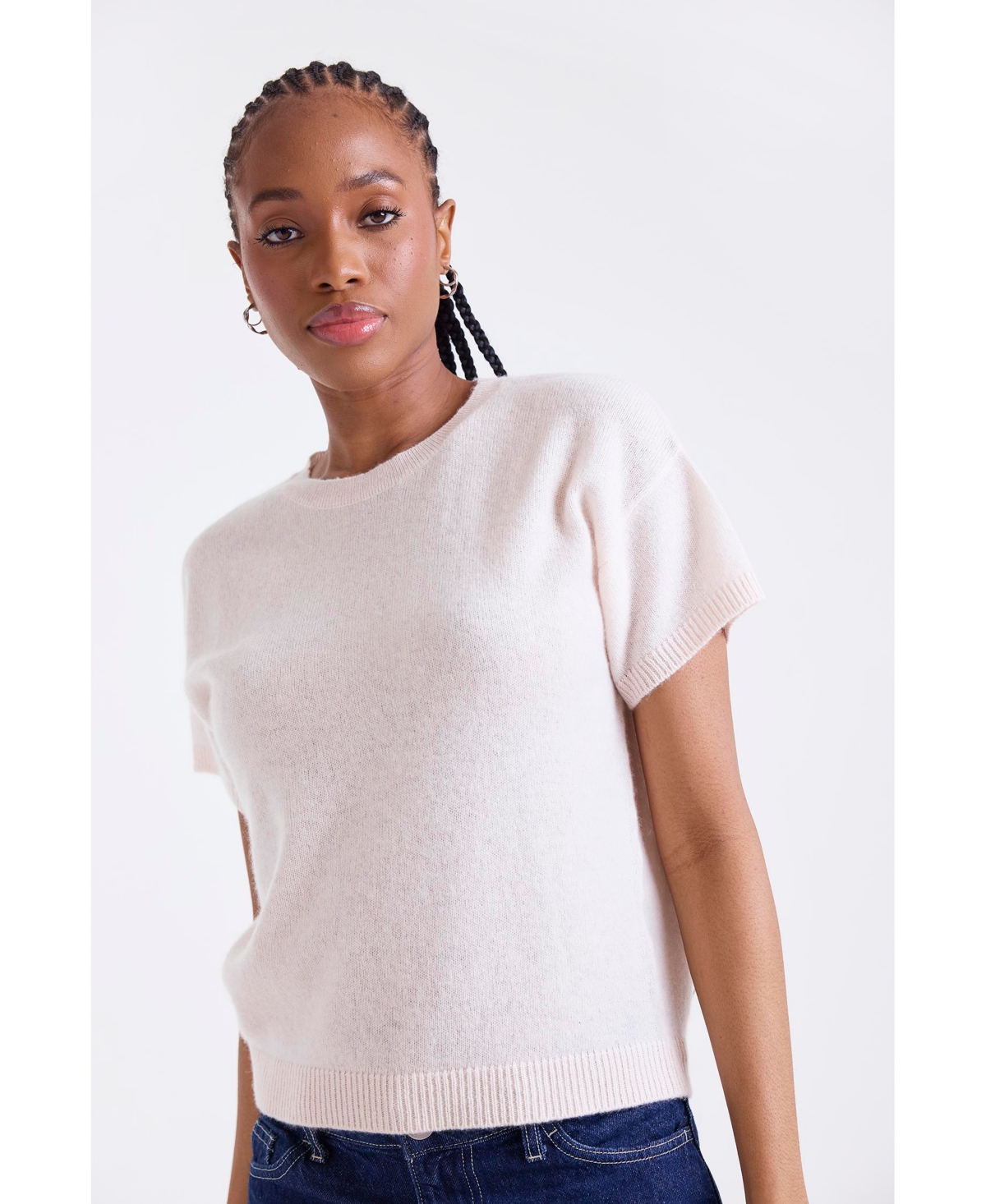 Click here for 1982 Womens Esme Short Sleeve Crew Neck Cashmere T... prices