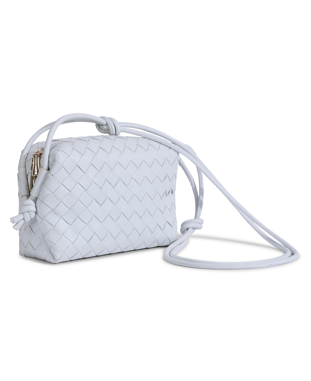 Click here for Womens White Woven Leather Crossbody Bag - White prices
