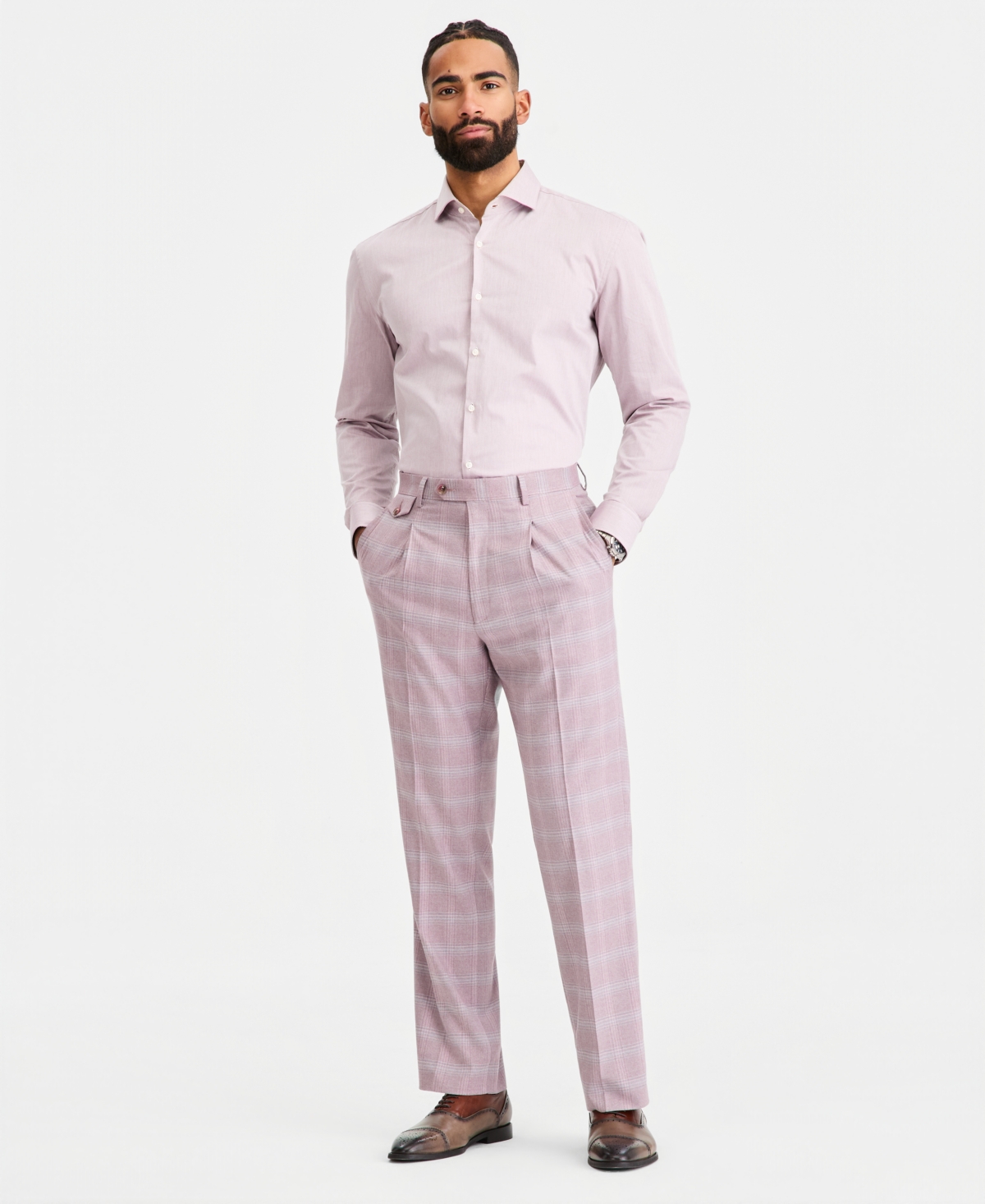 Click here for Tayion Collection Mens Classic-Fit Dusty Rose Suit... prices
