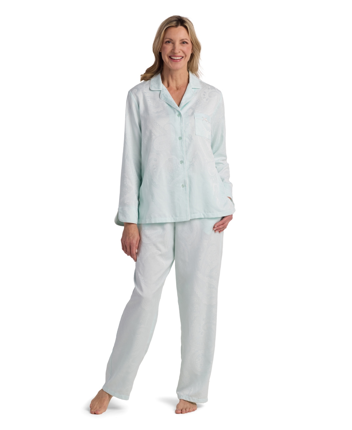 Click here for Miss Elaine Womens 2-Piece Notch Collar Top and Pu... prices