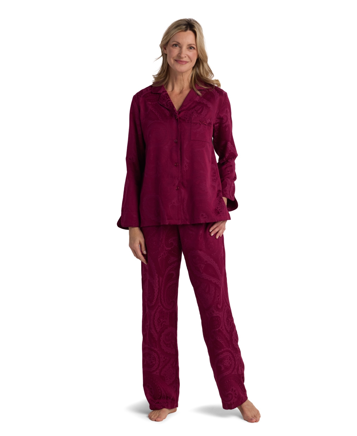 Click here for Miss Elaine Womens 2-Piece Notch Collar Top and Pu... prices