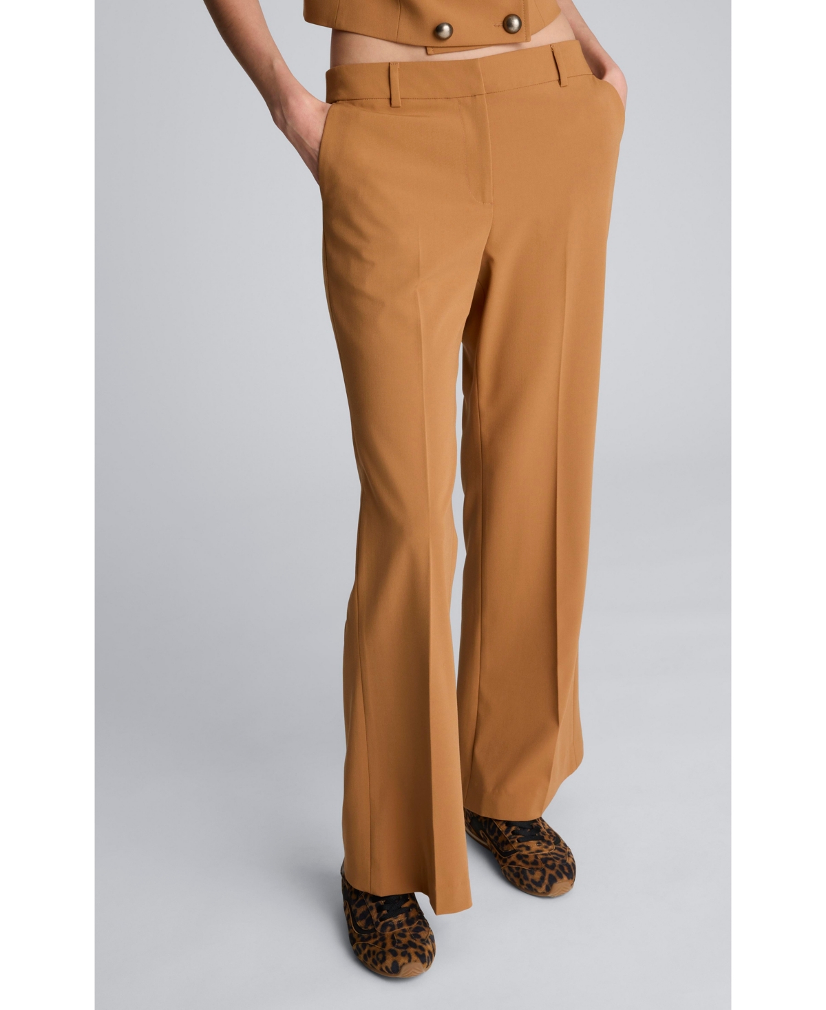 Click here for Kenneth Cole Womens Wide Leg Flare Pants - Rich Um... prices