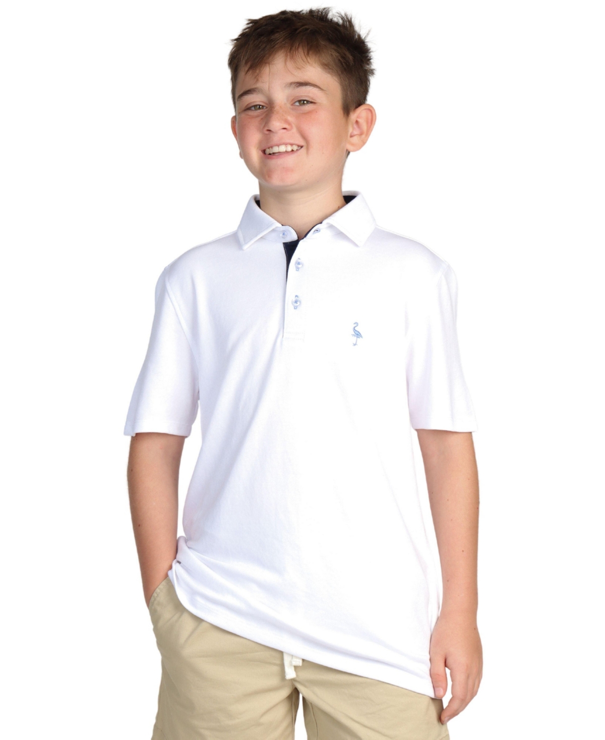 Click here for TailorByrd Boys Solid Modal Polo - White prices
