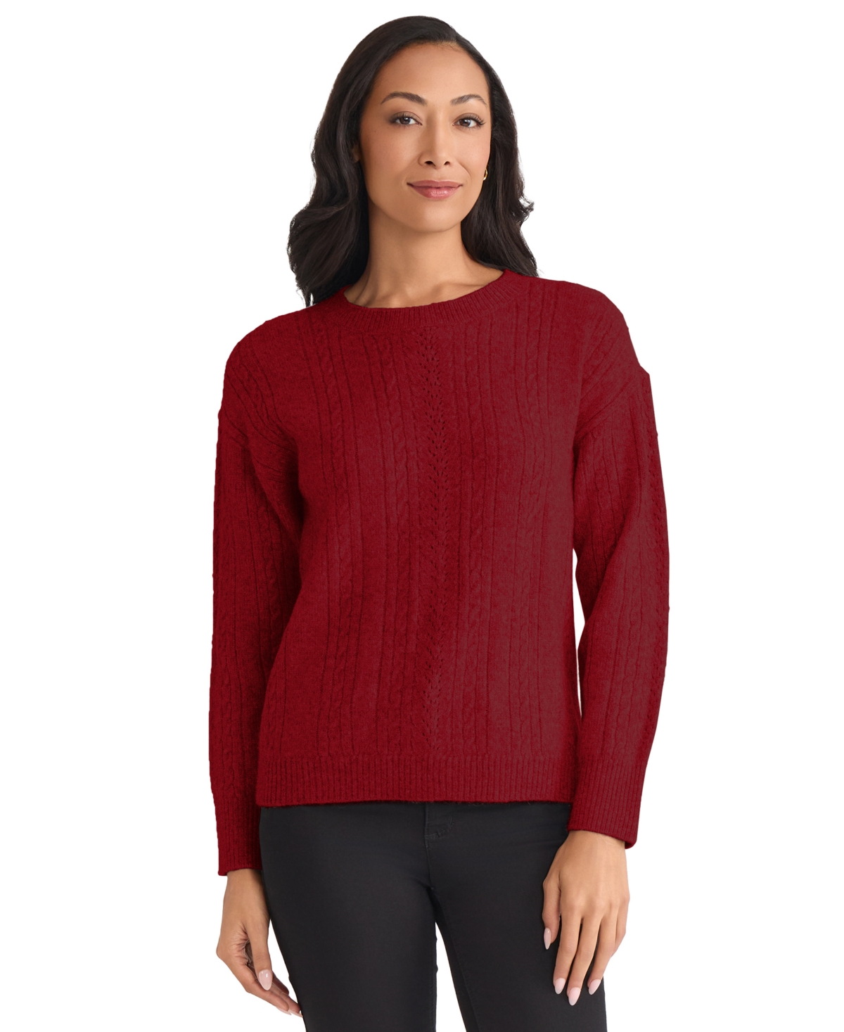 Click here for Jones New York Petite Long Sleeve Sweater - Veneti... prices