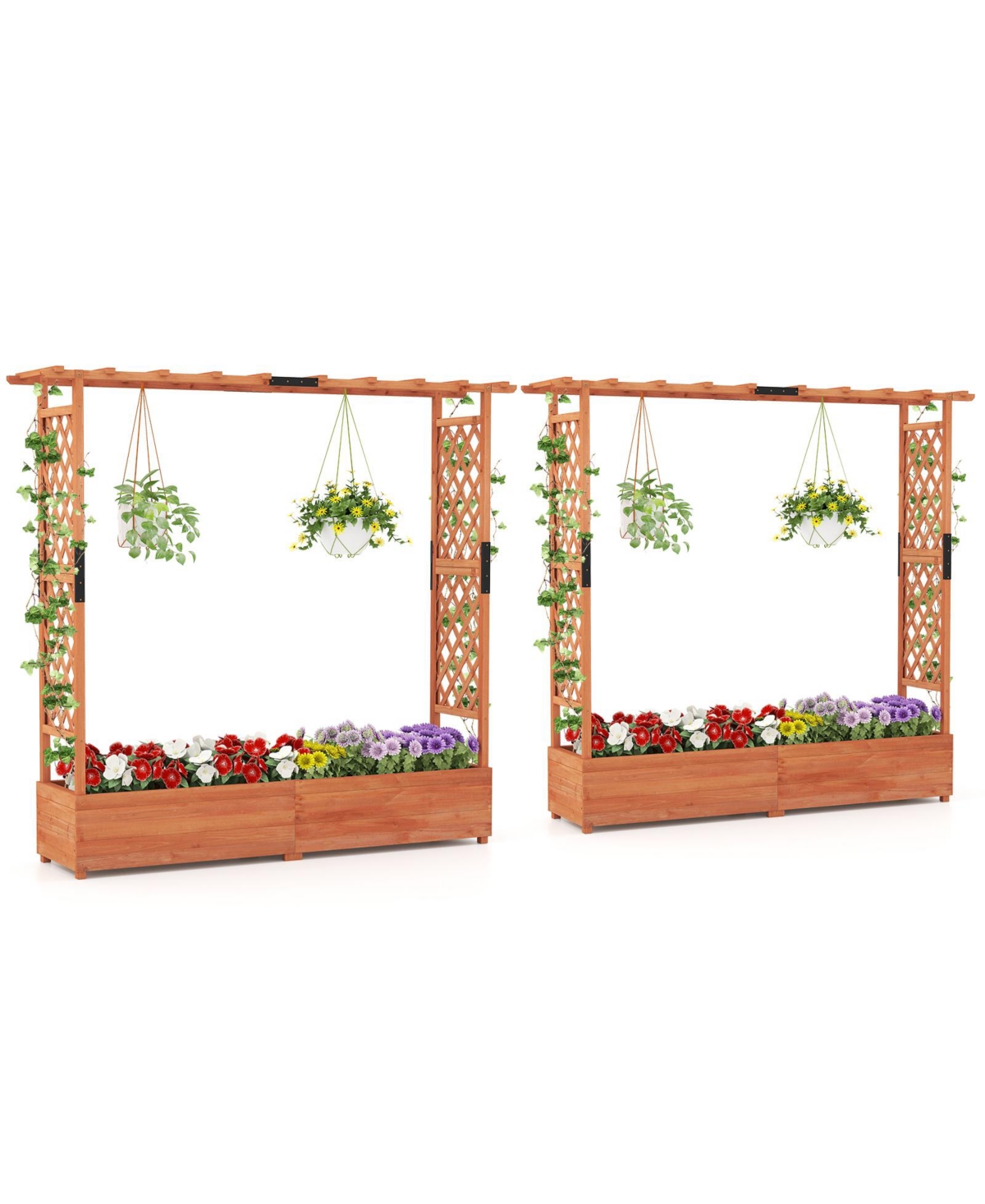 Click here for Gymax 2PCS Raised Garden Bed Planter Box w/ Side &... prices