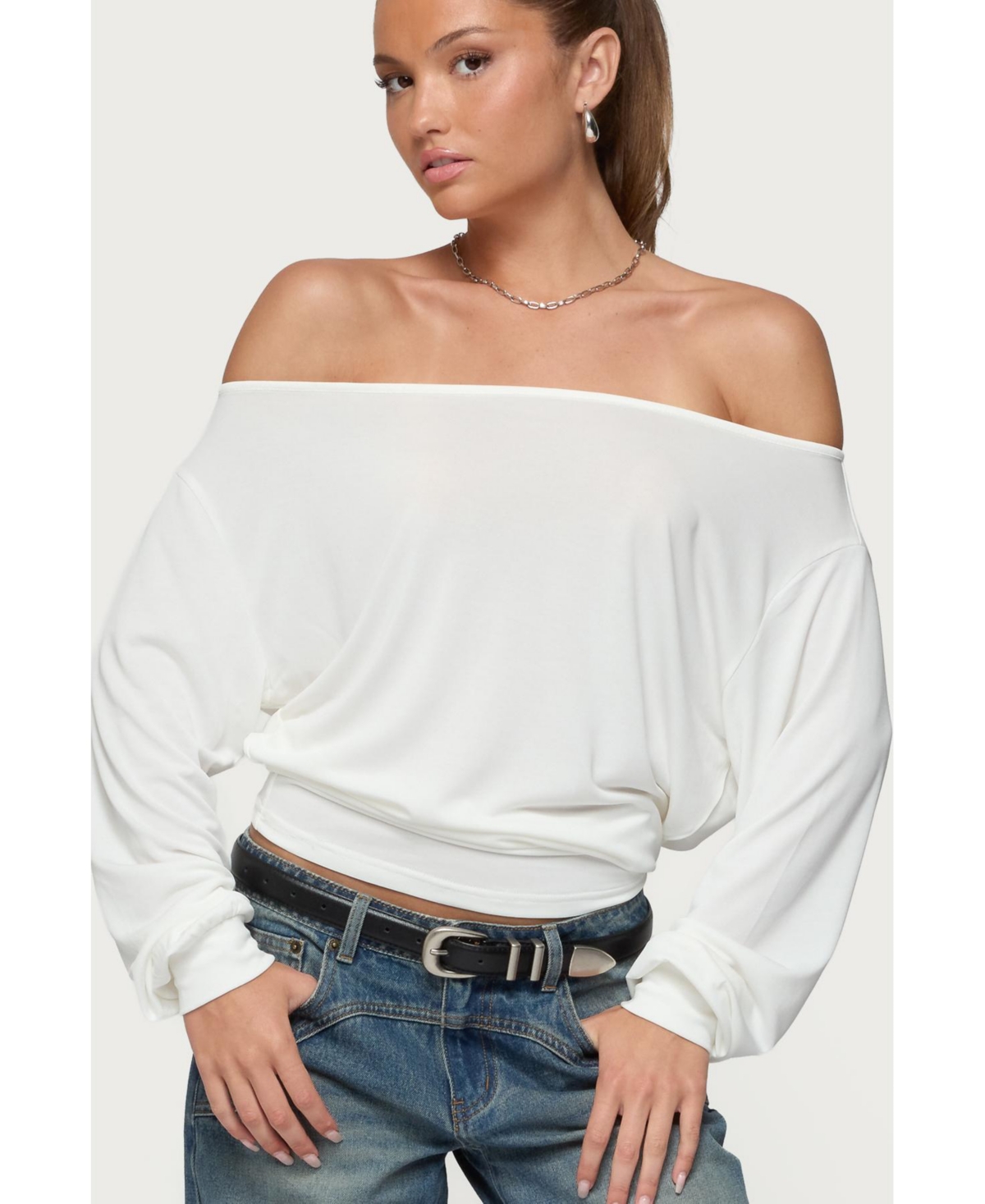 Click here for Edikted Womens Nannie Off Shoulder Oversized Top -... prices