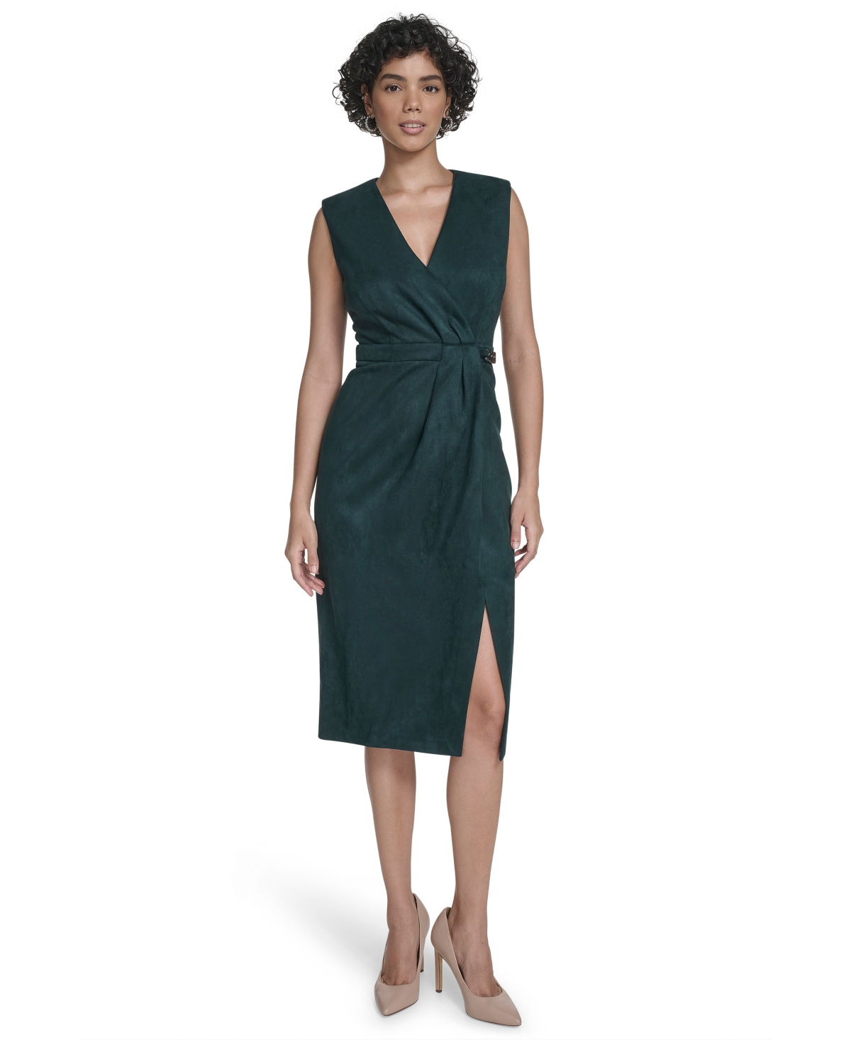 Click here for Calvin Klein Womens Side Chain Midi Dress - Malach... prices