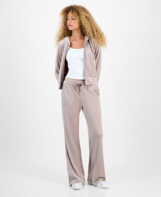 Click here for Hippie Rose Juniors Ribbed Velour Zip Up Hoodie Ri... prices