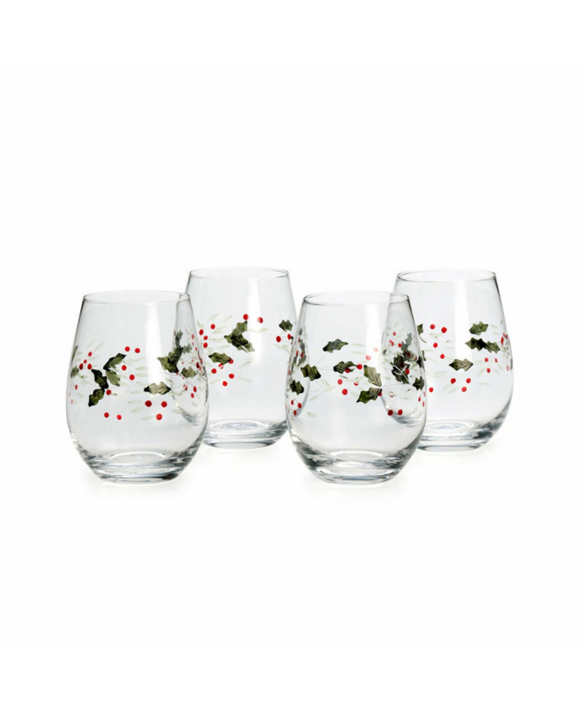 Click here for Winterberry Holiday Stemless Wine Glasses  Set of... prices