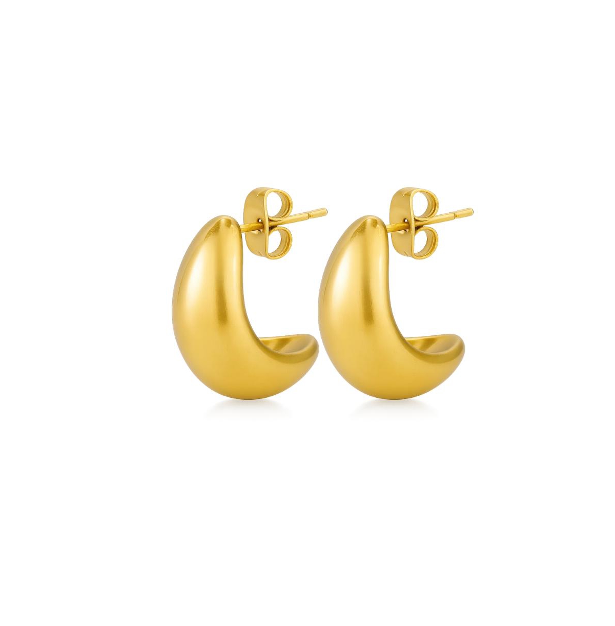 Click here for Dome Huggie Teardrop Earrings - Gold prices
