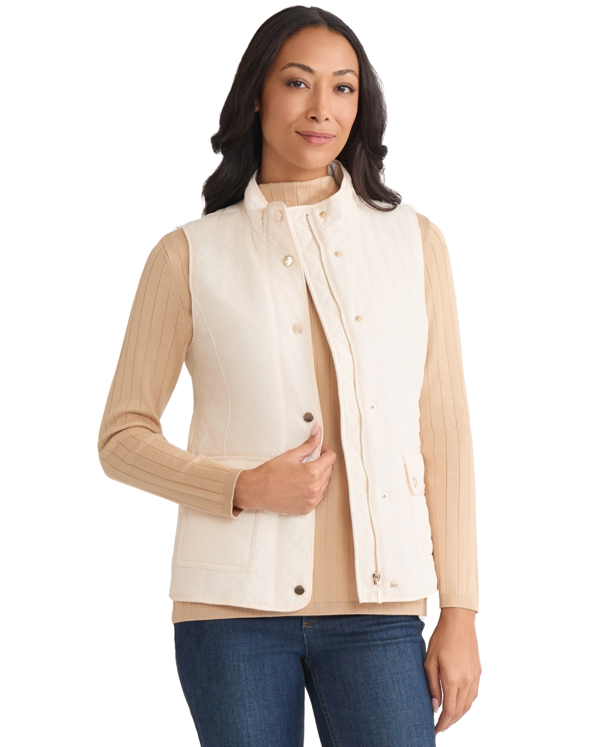 Click here for Jones New York Womens Patch Pocket Vest Jacket - J... prices