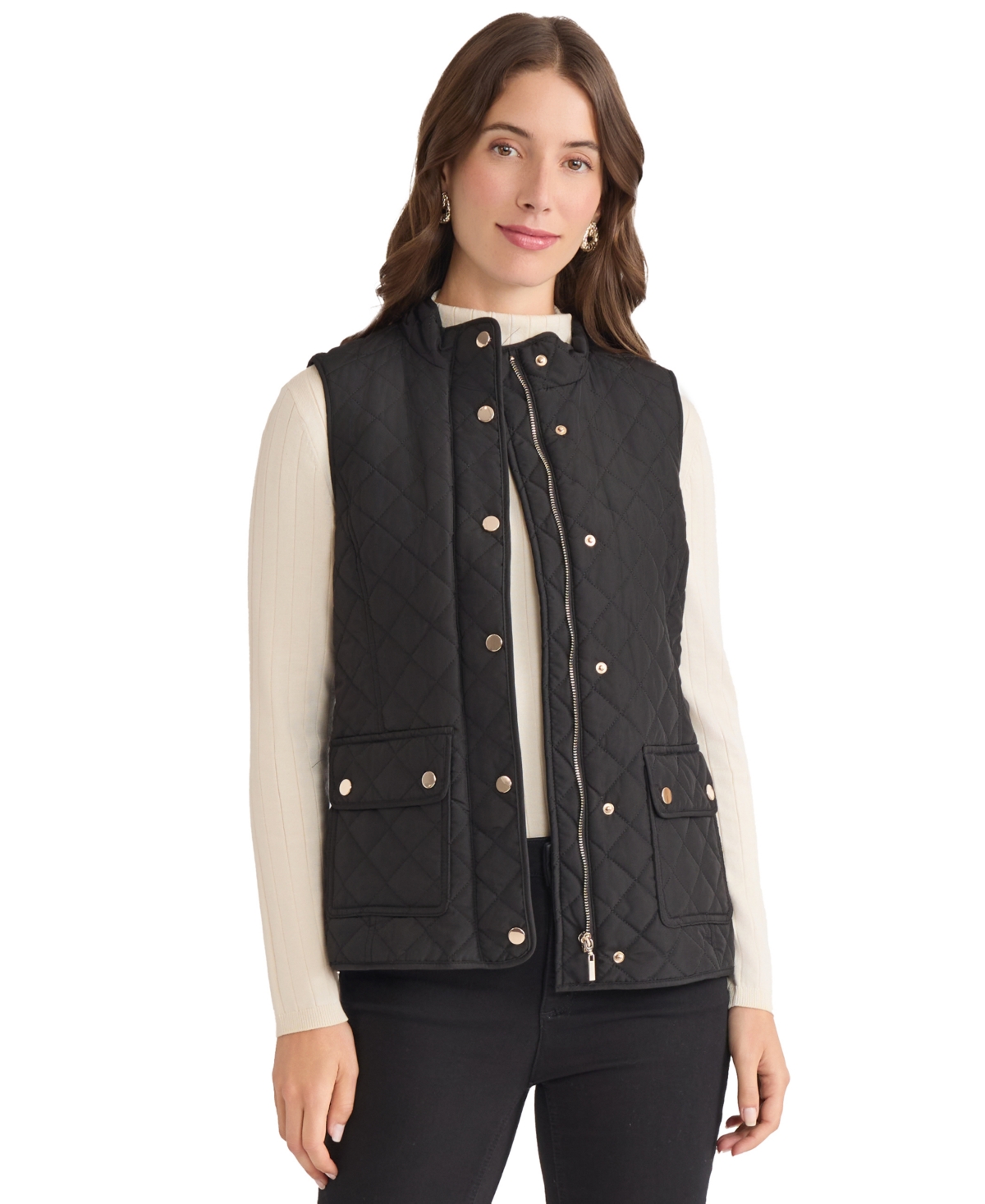 Click here for Jones New York Womens Patch Pocket Vest Jacket - J... prices