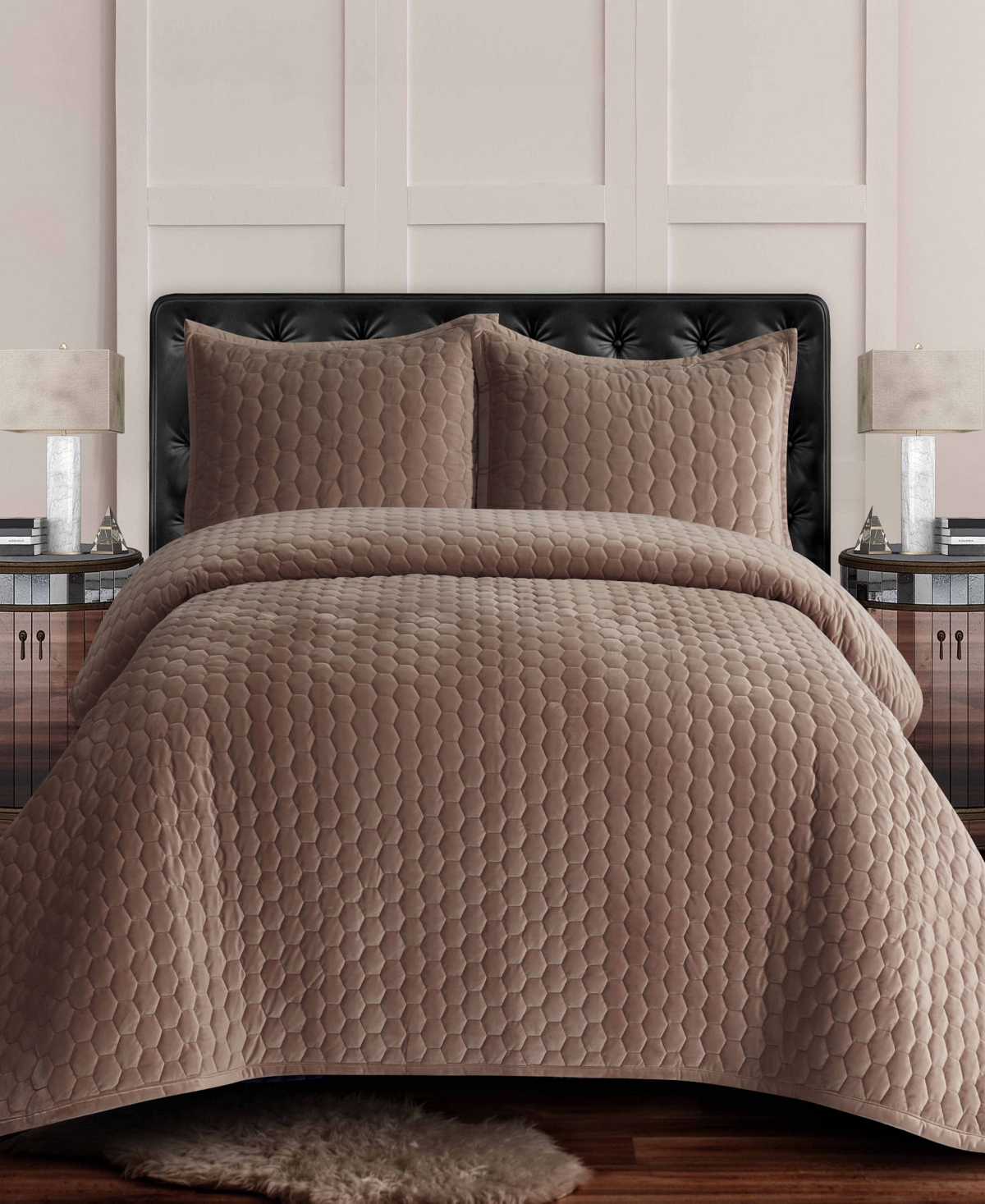 Click here for Tribeca Living Lugano Honeycomb Velvet Oversized S... prices