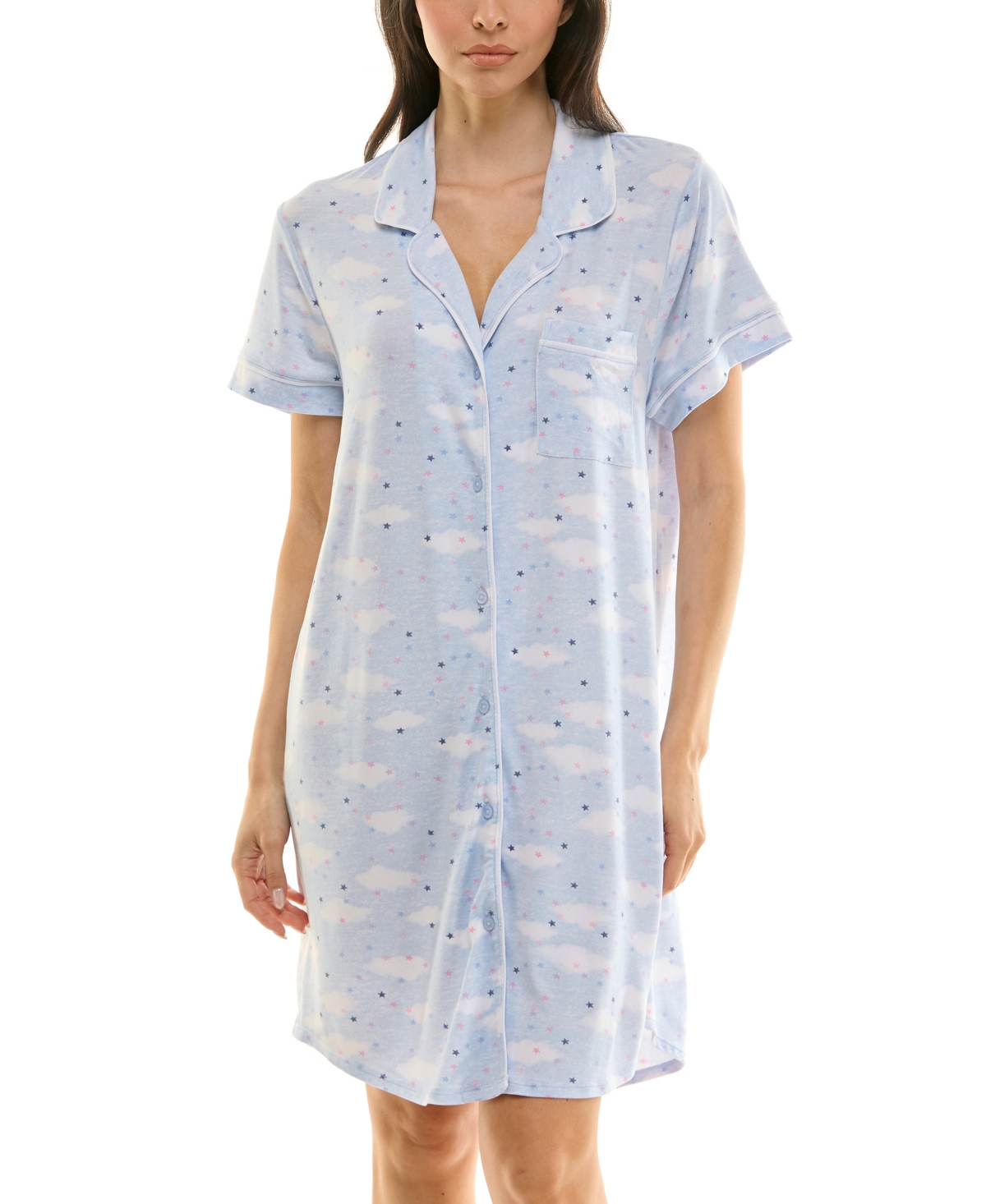Click here for Derek Heart Womens Printed Sleepshirt - Cloudy Sta prices