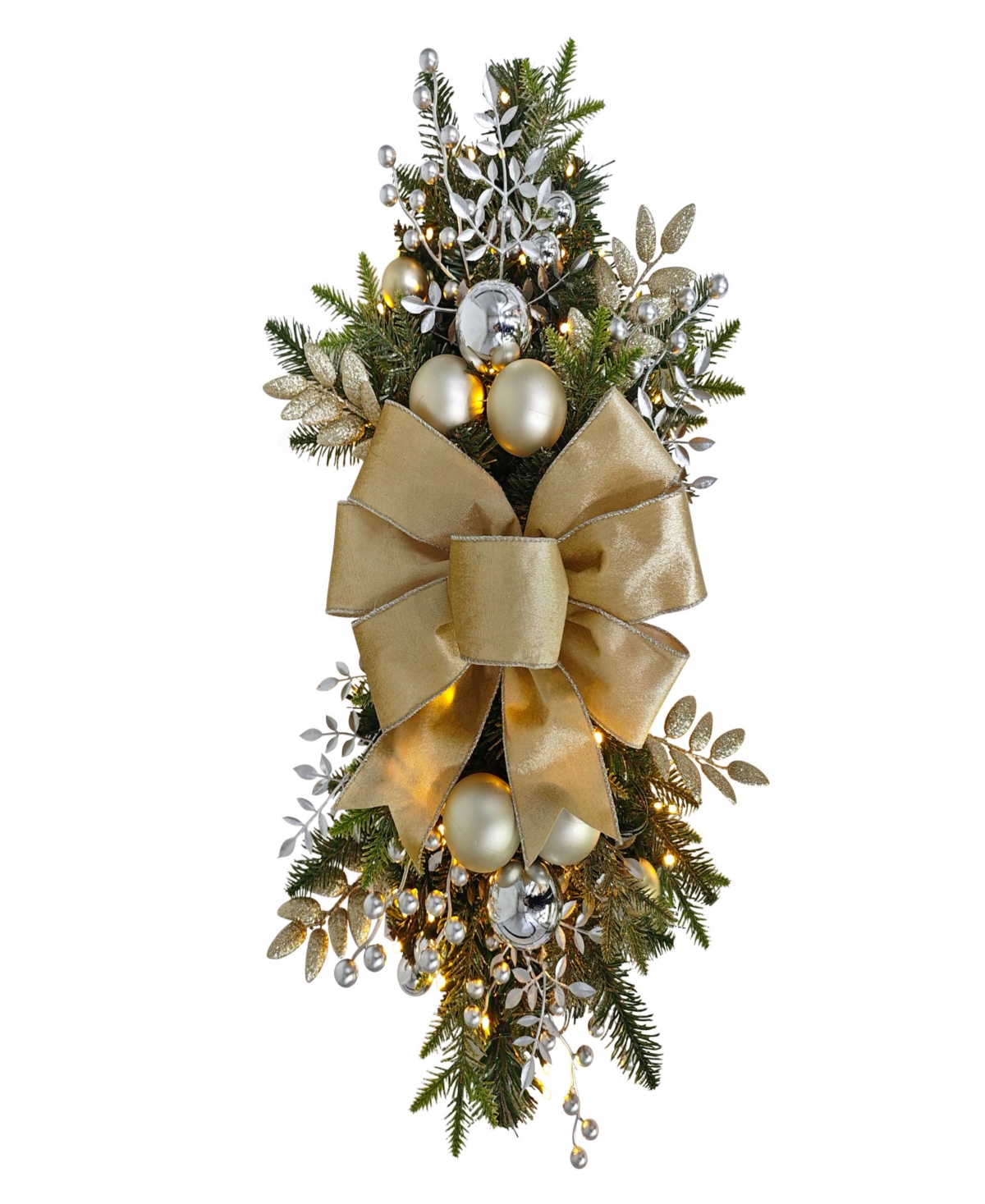 Click here for Puleo 28 Pre-Lit Adorned Artificial Banister Swag... prices