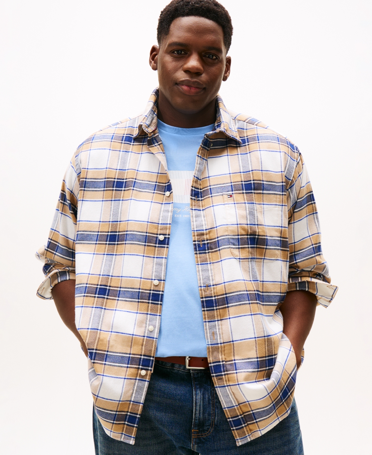 Click here for Tommy Hilfiger Mens Big and Tall Tartan Check Regu... prices