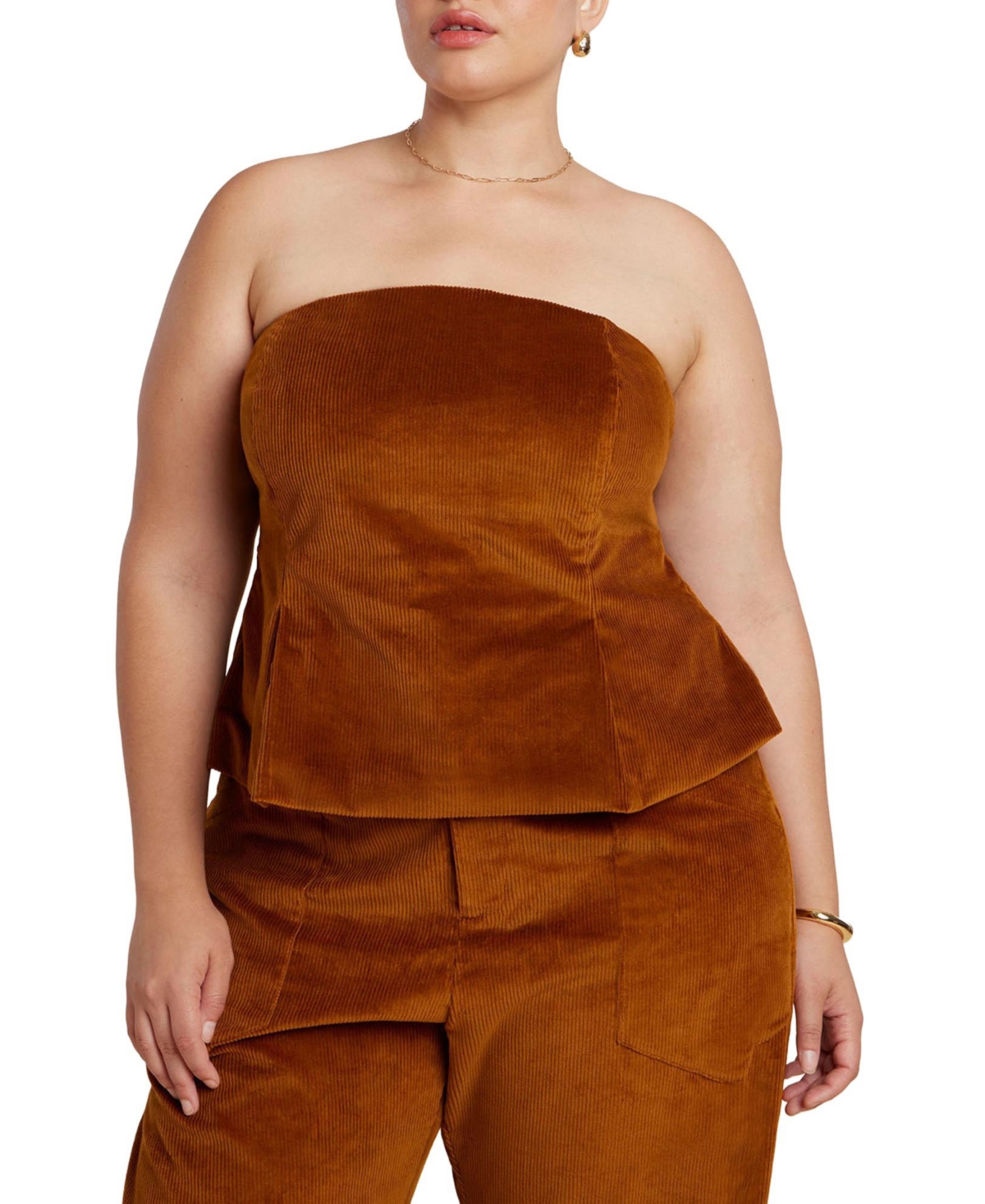 Click here for Eloquii Womens Plus Size Corduroy Peplum Bustier -... prices