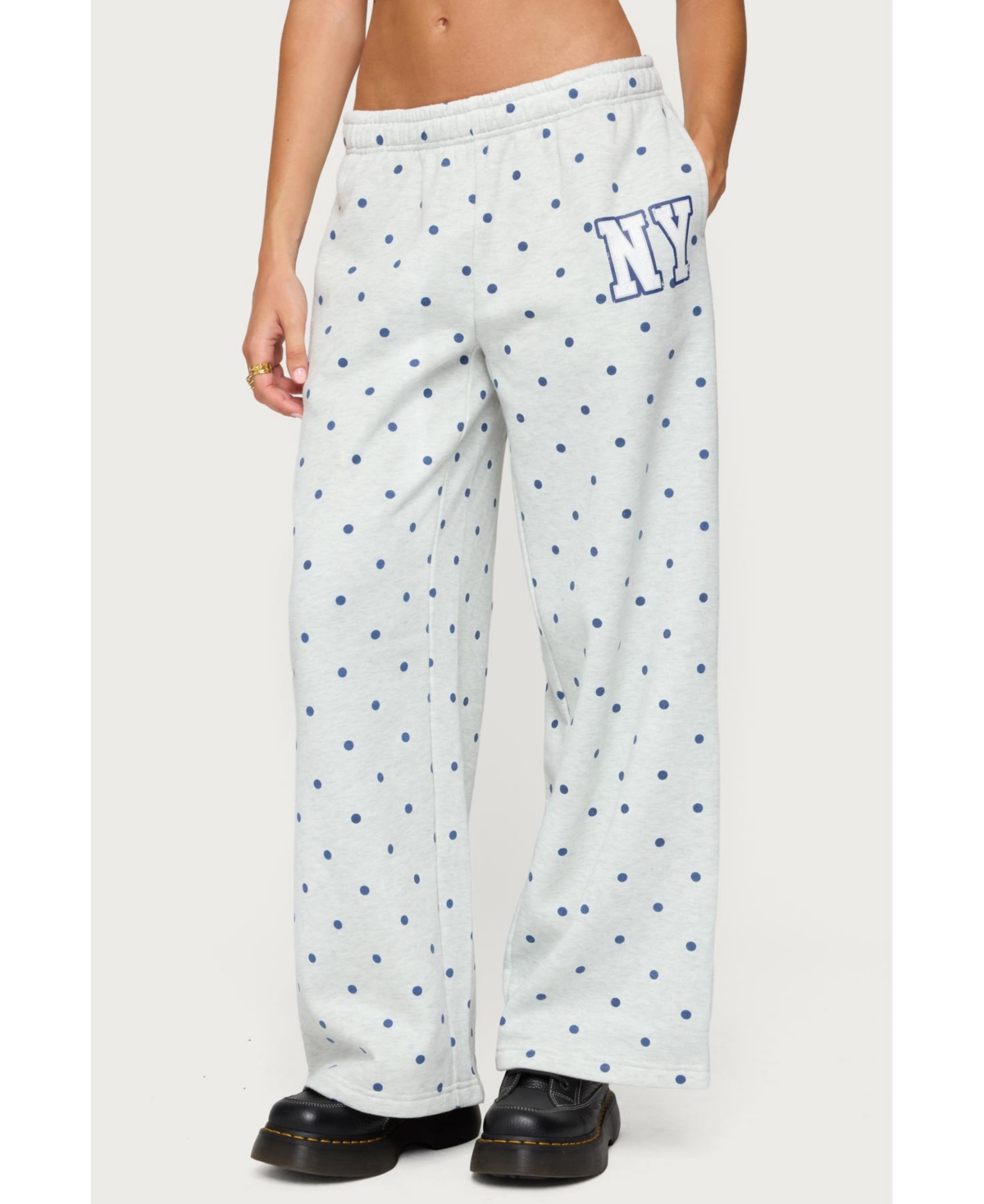 Click here for Edikted Womens Ny Babe Polka Dot Sweatpants - Gray... prices